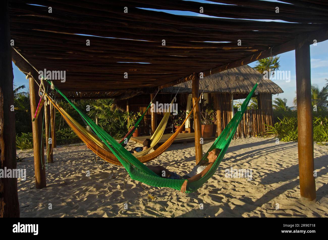 Women in hammocks, Maroma Resort and Spa, Riviera Maya, Quintana Roo ...