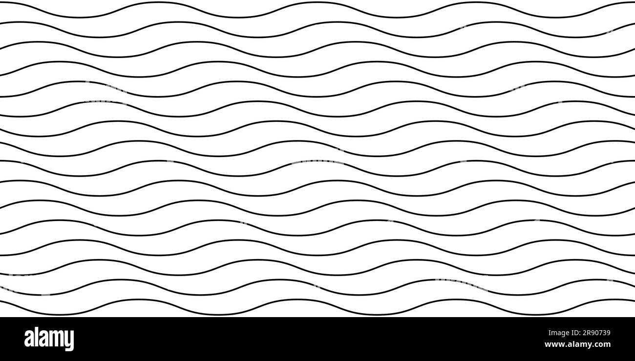 Wavy lines seamless pattern. Undulate stripes repeating background ...