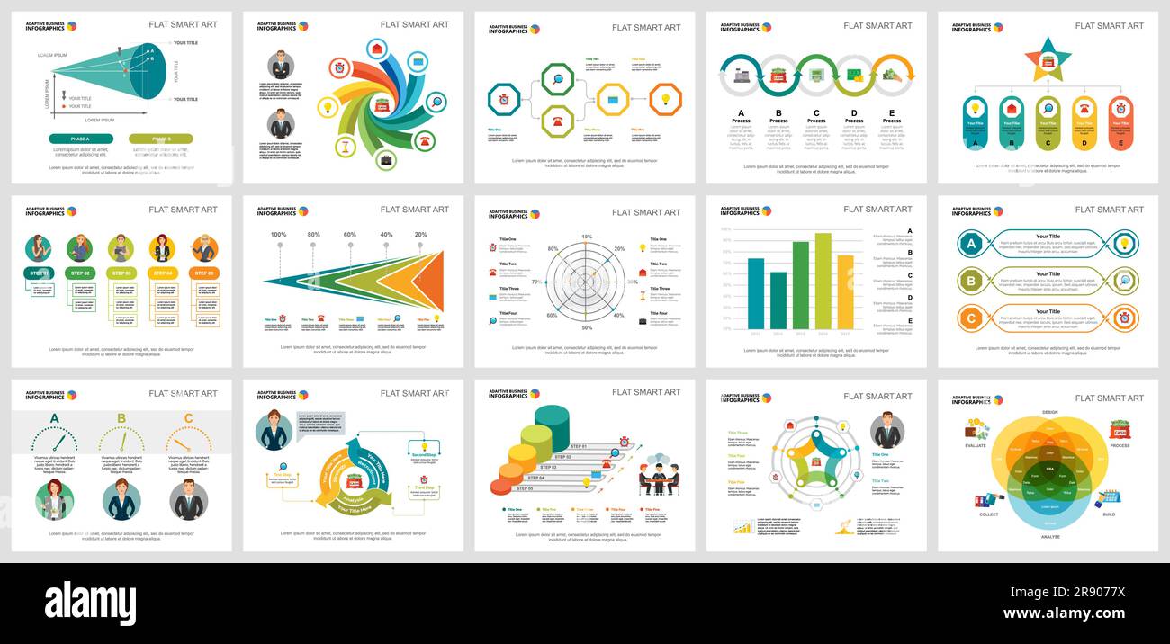 Colorful finance or production concept infographic charts set Stock ...