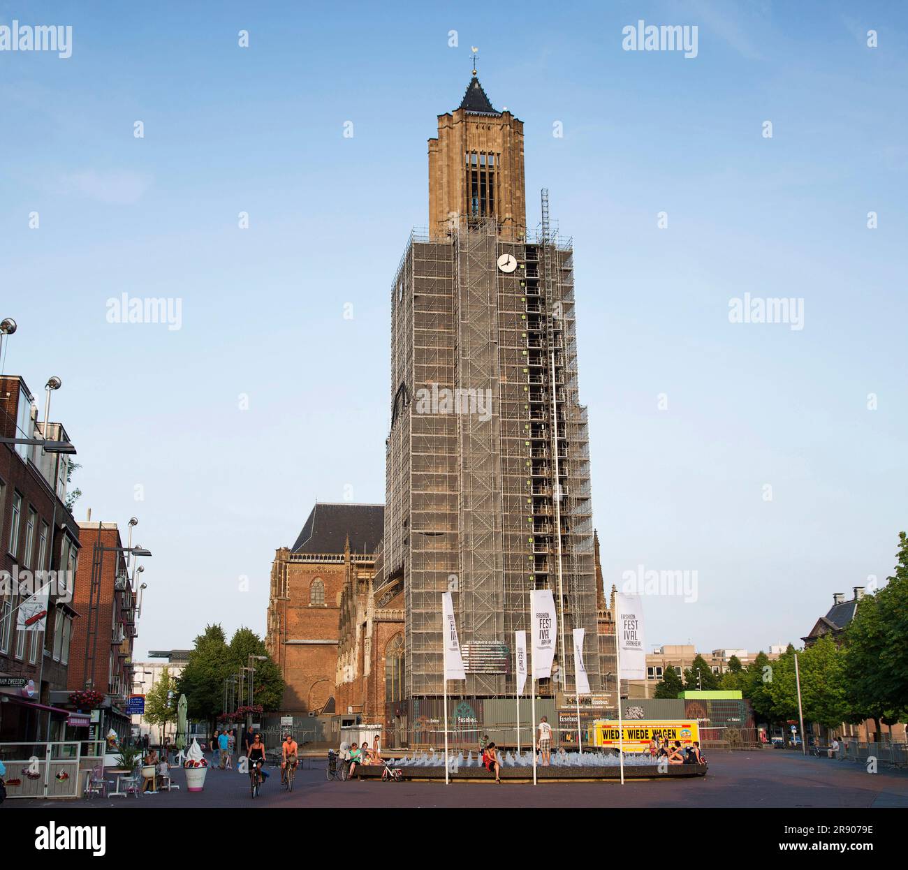 netherlands, the eusebius church in Arnhem is under scaffolding to be ...
