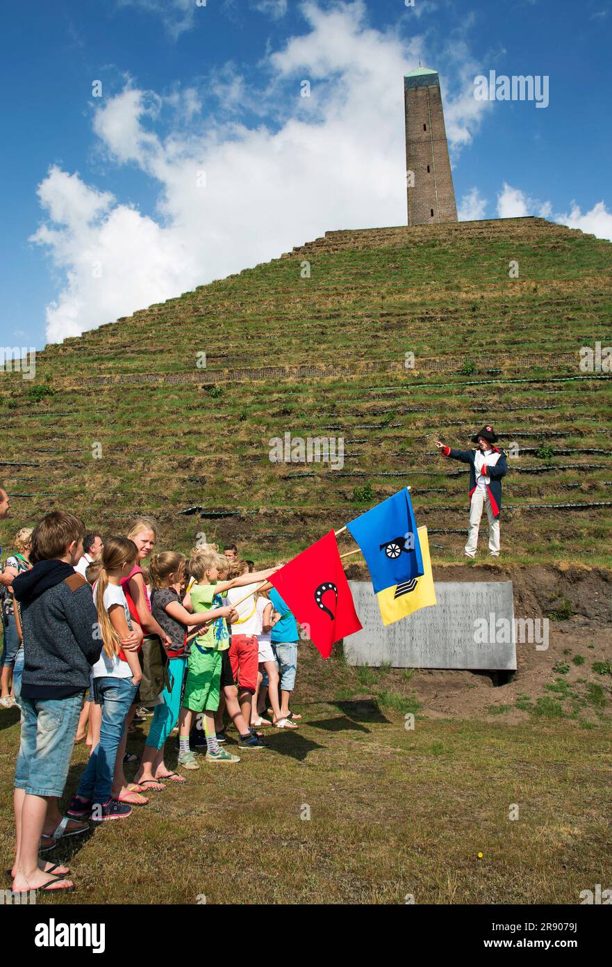 Netherlands, a school class is visiting the Pyramid of Austerlitz ...