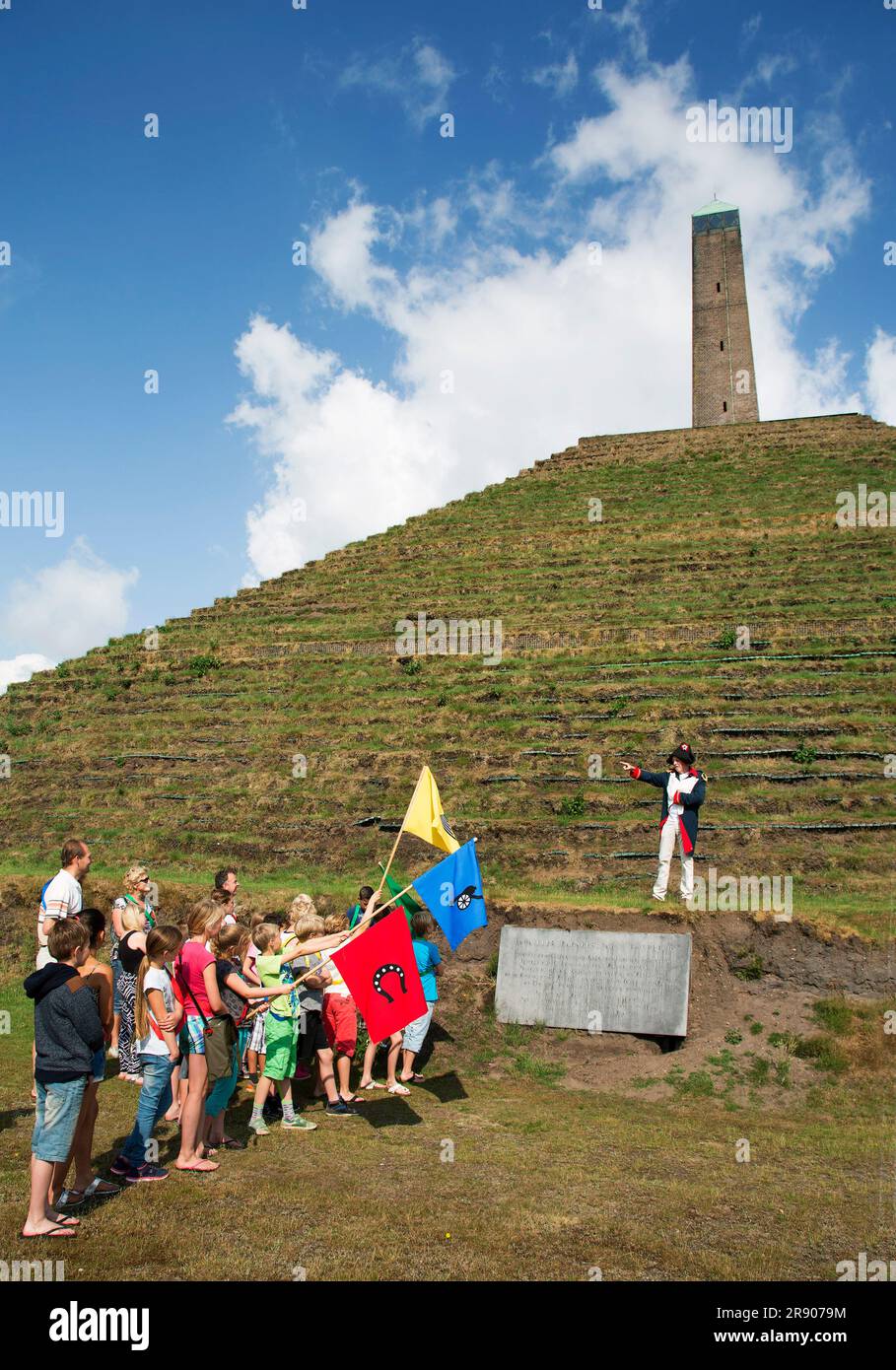 Netherlands, a school class is visiting the Pyramid of Austerlitz ...
