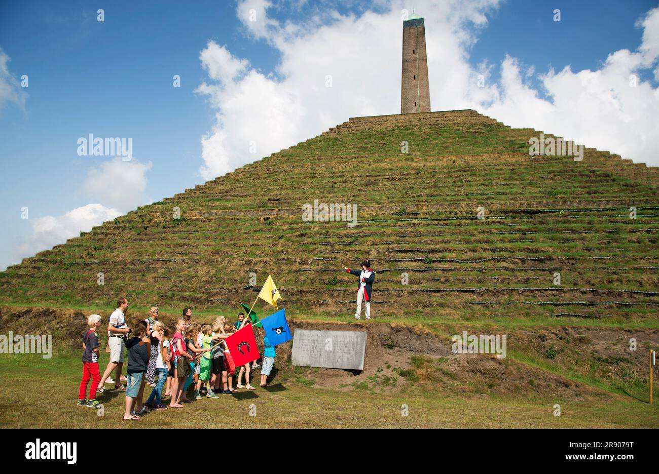 Netherlands, a school class is visiting the Pyramid of Austerlitz ...