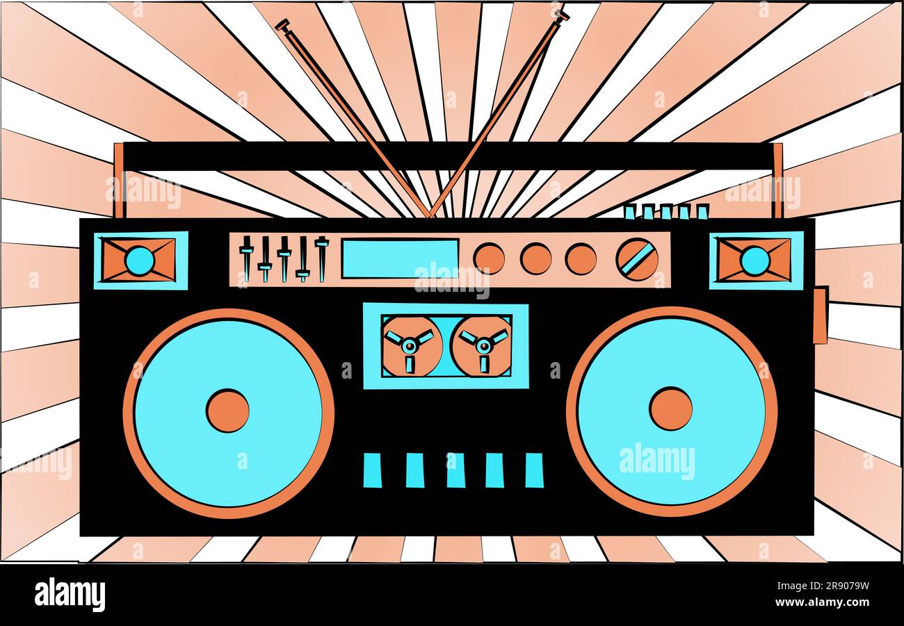 Old black retro vintage antique hipster obsolete cassette music audio ...