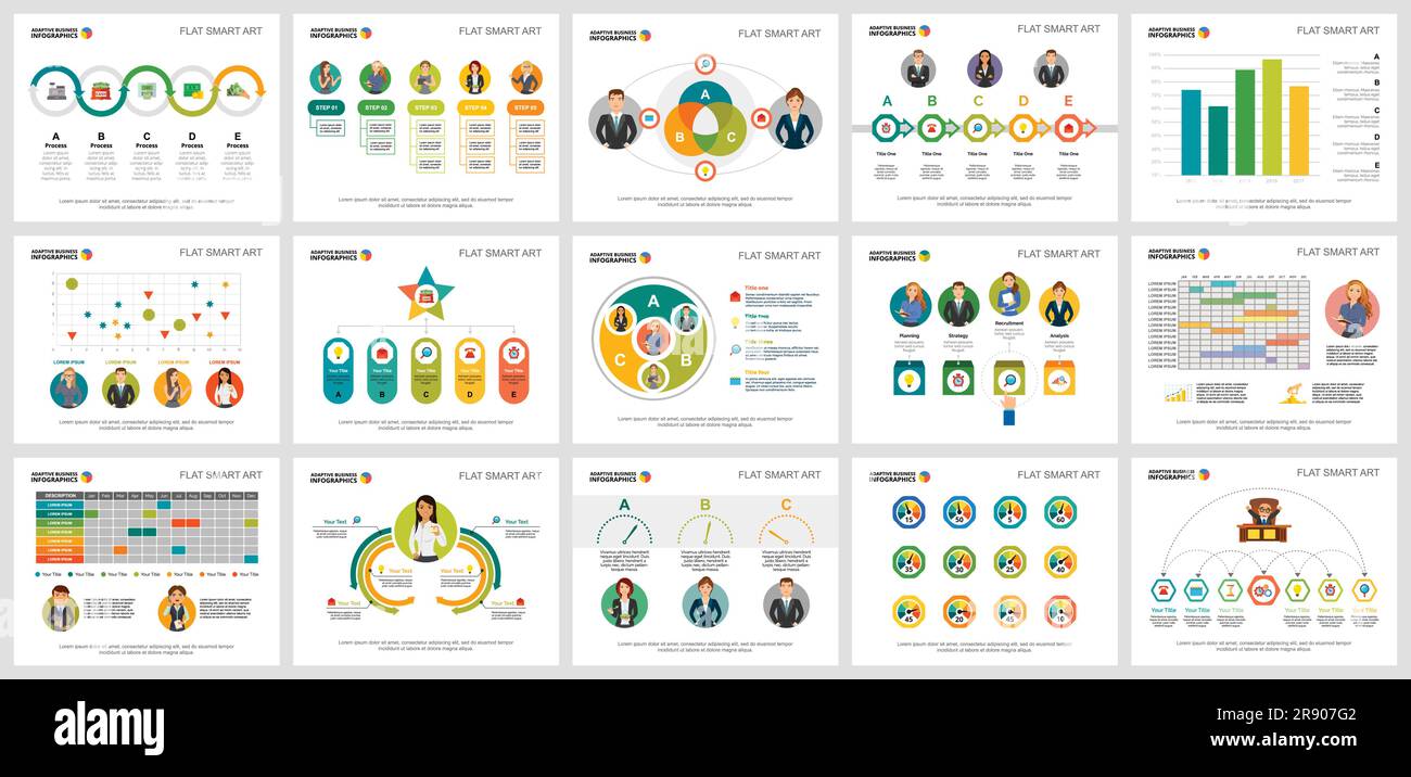 Colorful planning or management concept infographic charts set Stock ...