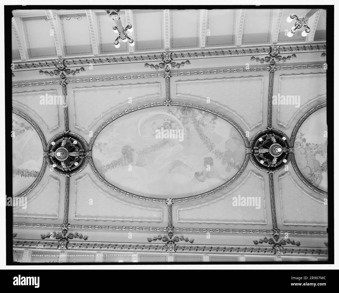 Ceiling decorations, grand salon, Str. City of Cleveland, Detroit ...