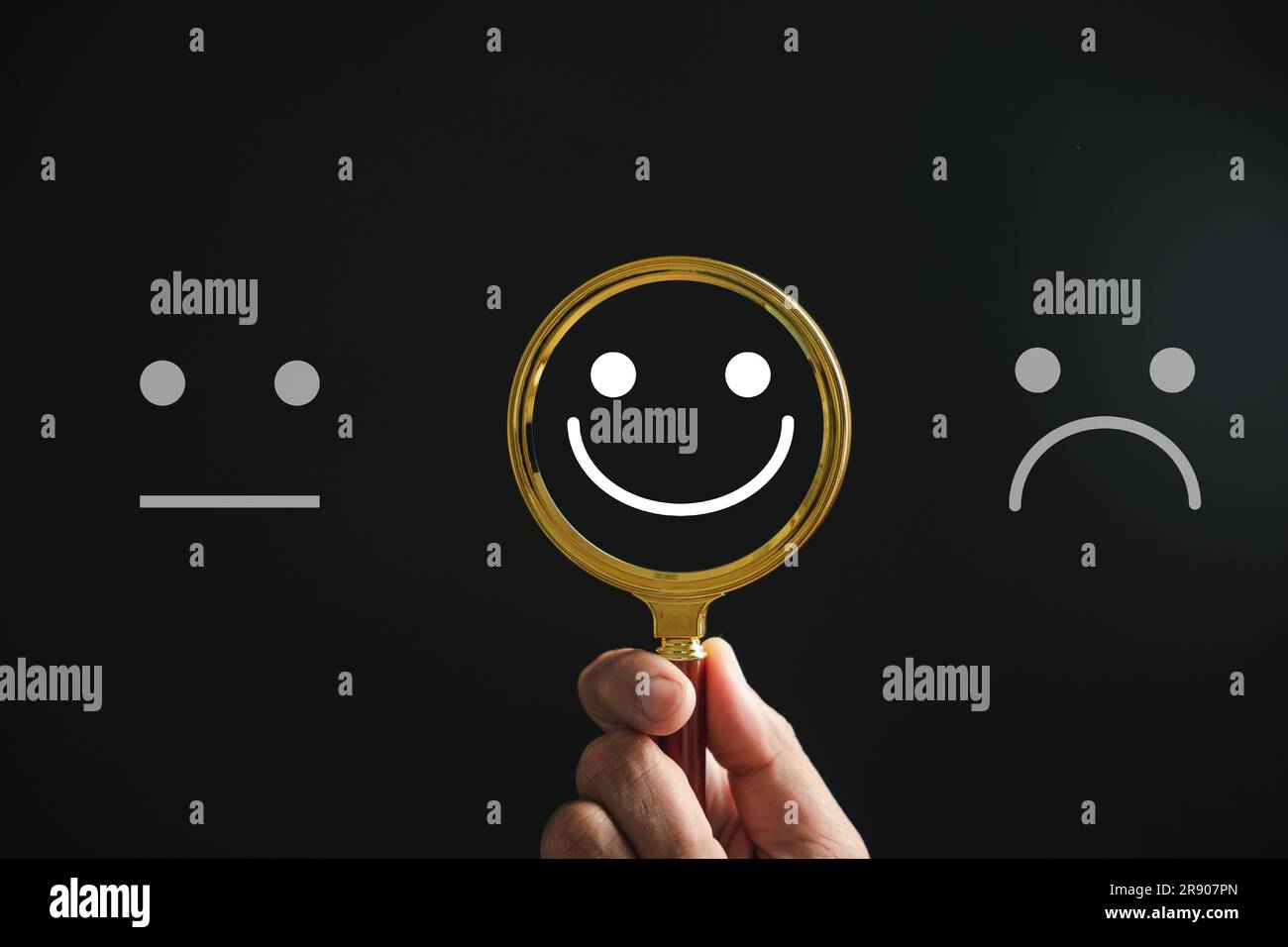 Magnifying glass reveals smiley face, finding happiness amid sadness on ...
