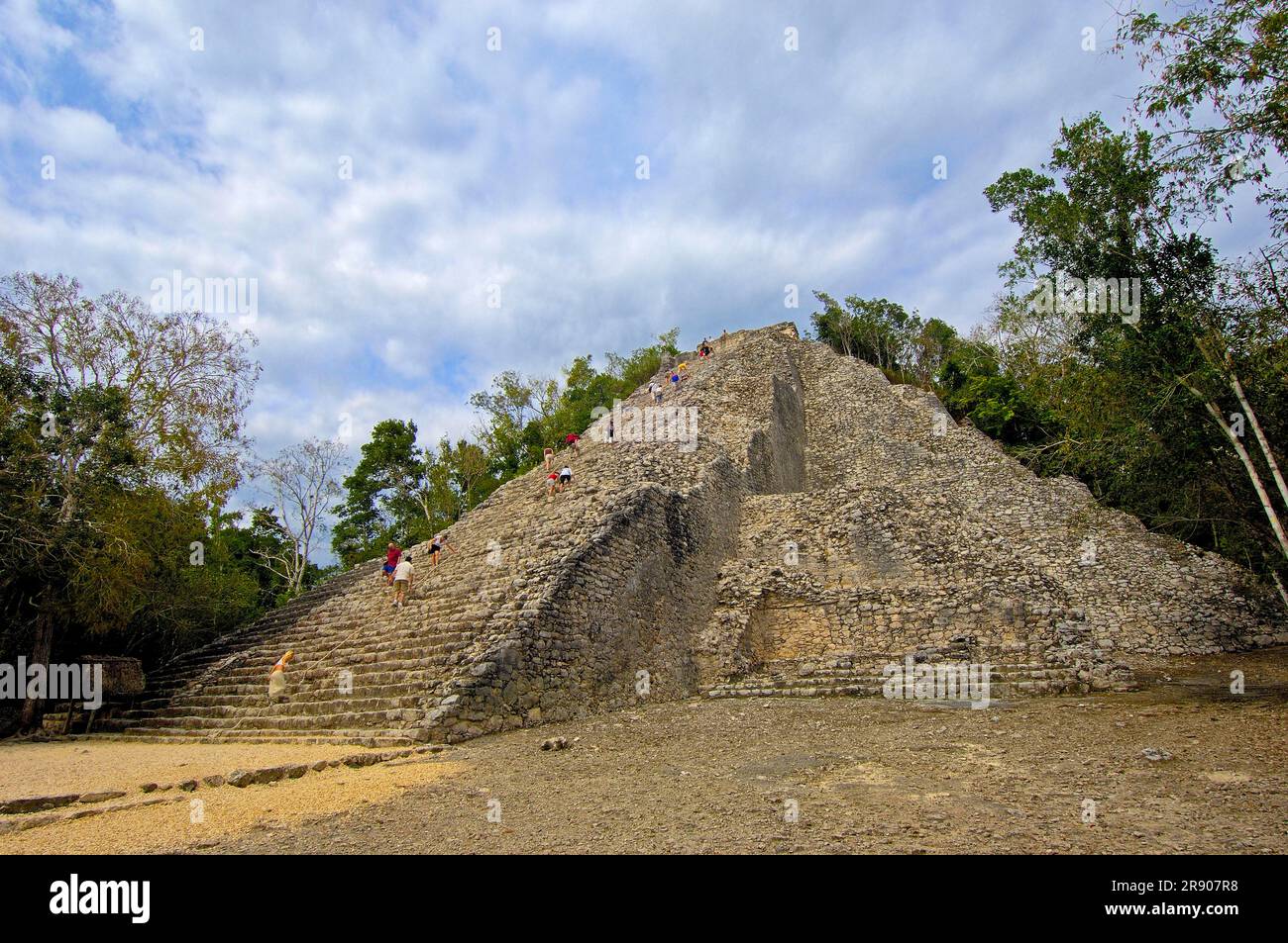 Nohoch Mul Pyramid, Mayan Ruins of Coba, Caribe, Quintana Roo, Riviera ...
