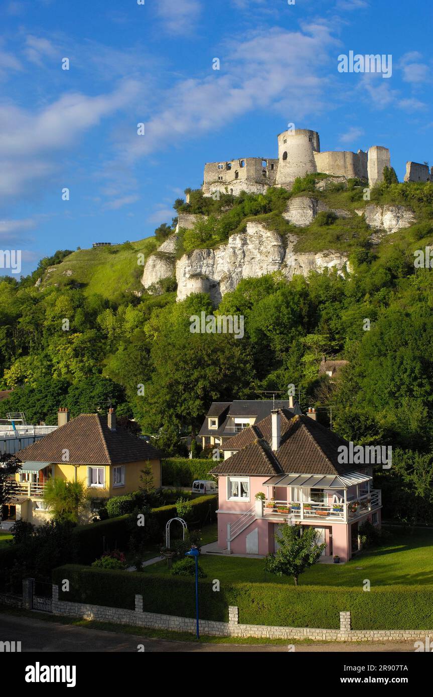 Chateau-Gaillard, Les Andelys, Seine Valley, Normandy, France, Monument historique Stock Photo ...
