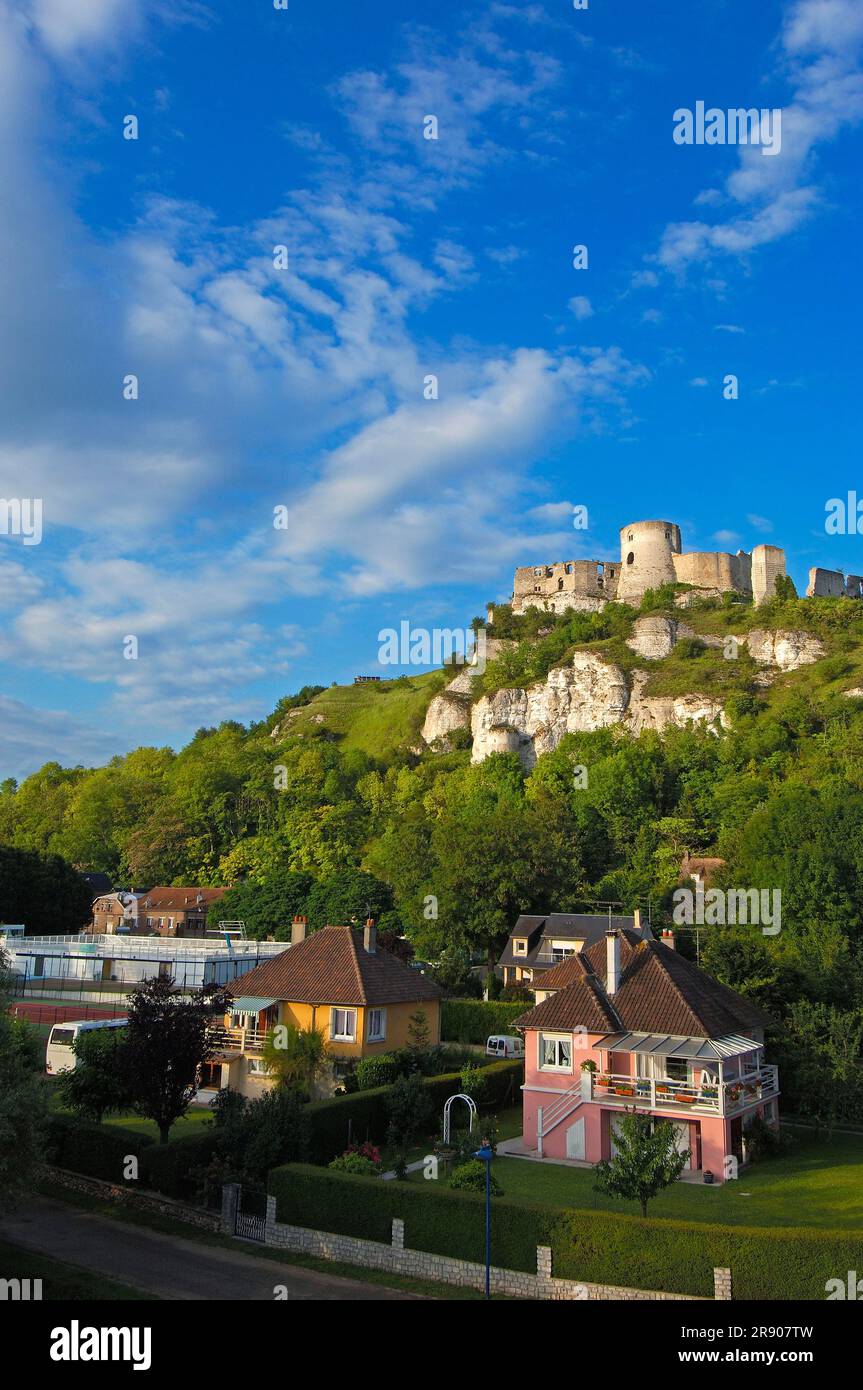 Chateau-Gaillard and River Seine, Les Andelys, Seine Valley, Normandy, France, Monument ...