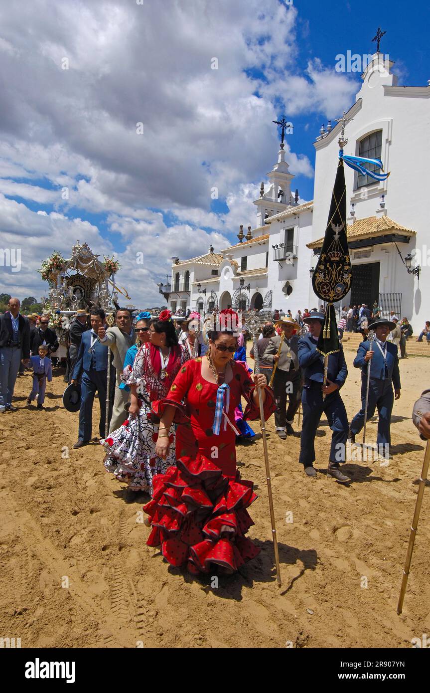 Pilgrim, Romeria pilgrimage to El Rocio, Almonte, Huelva province ...