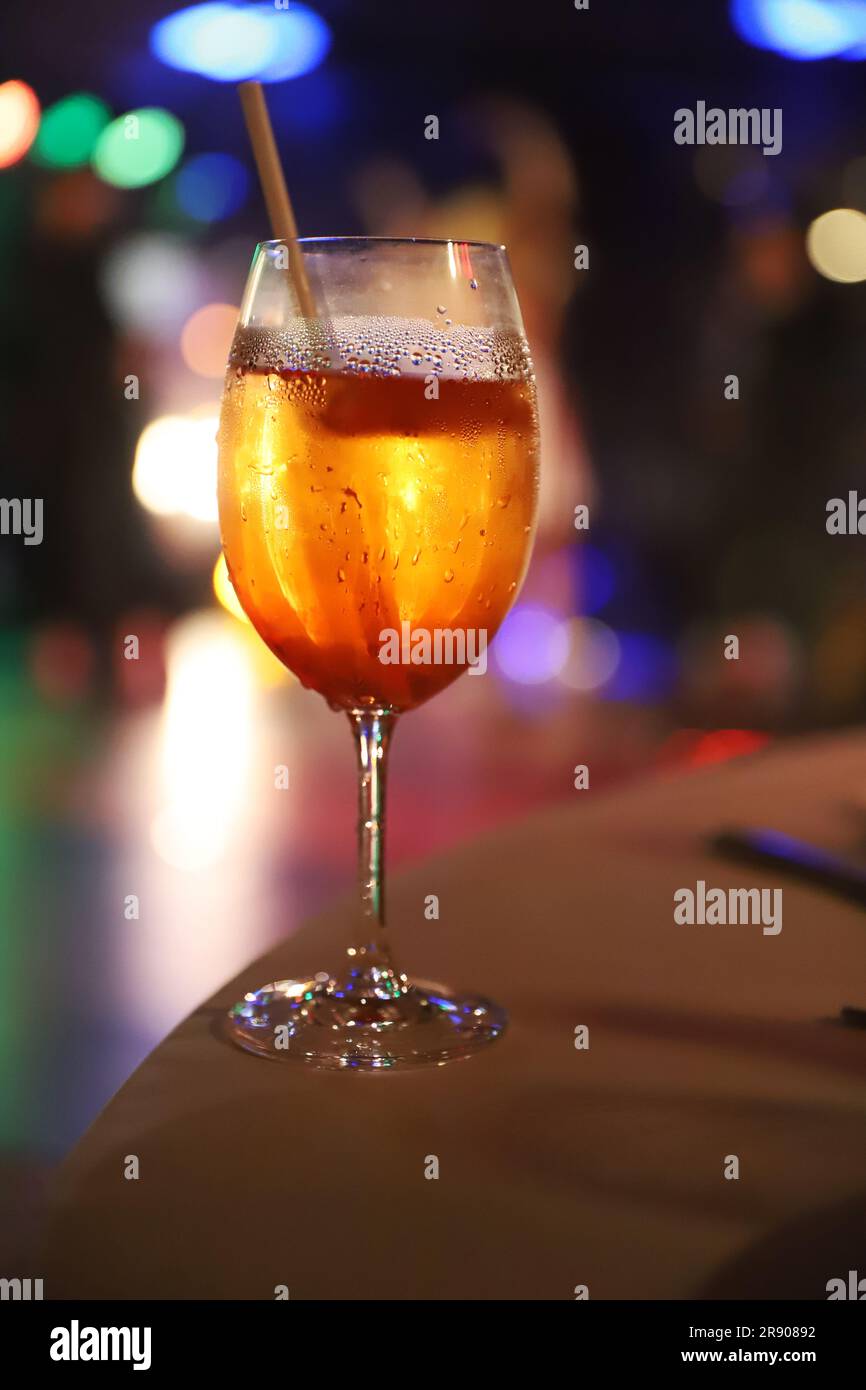 Origial typical italian beverage, aperol aperitif made with prosecco ...