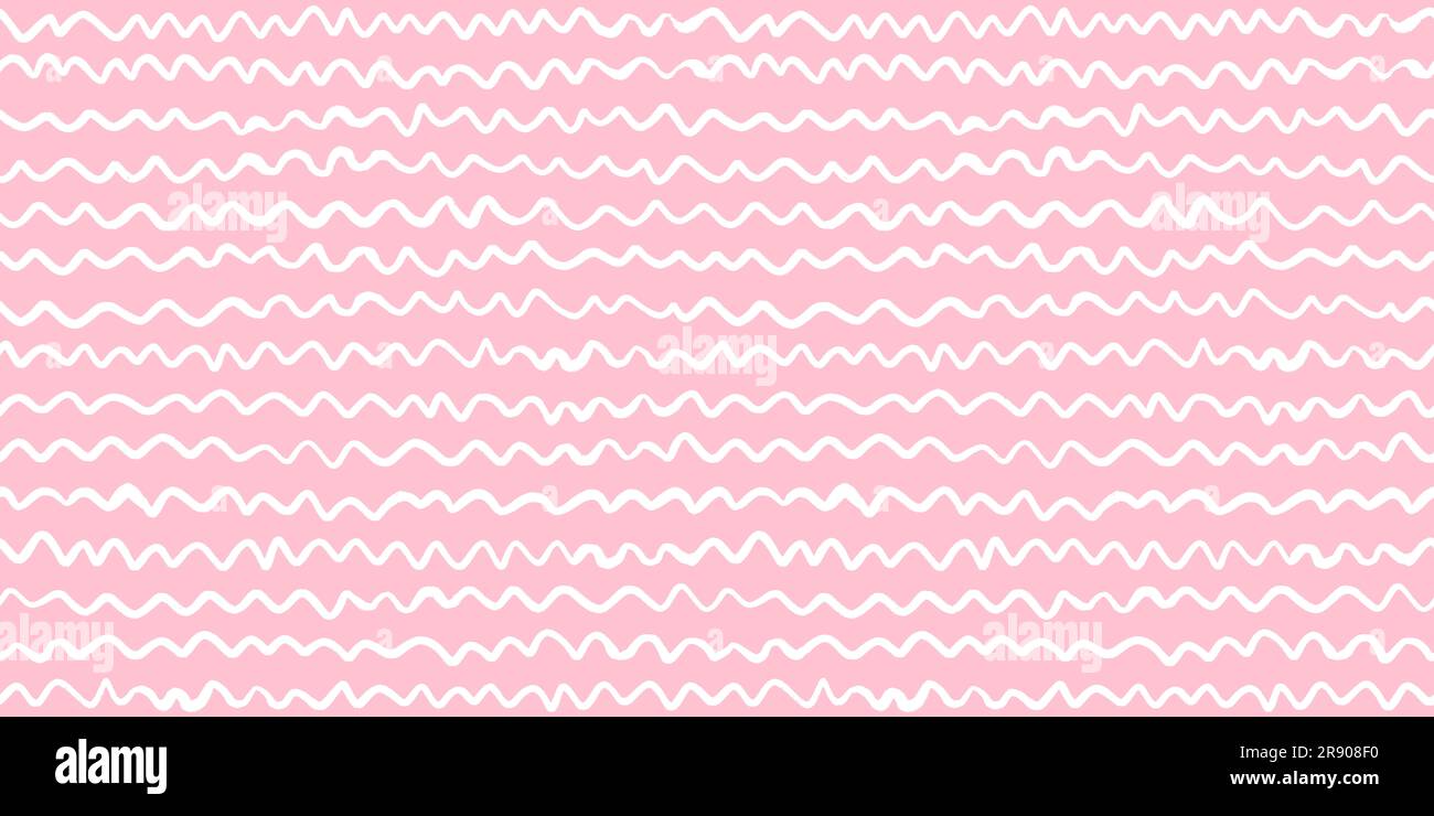 Seamless playful hand drawn light pastel pink horizontal squiggly ...