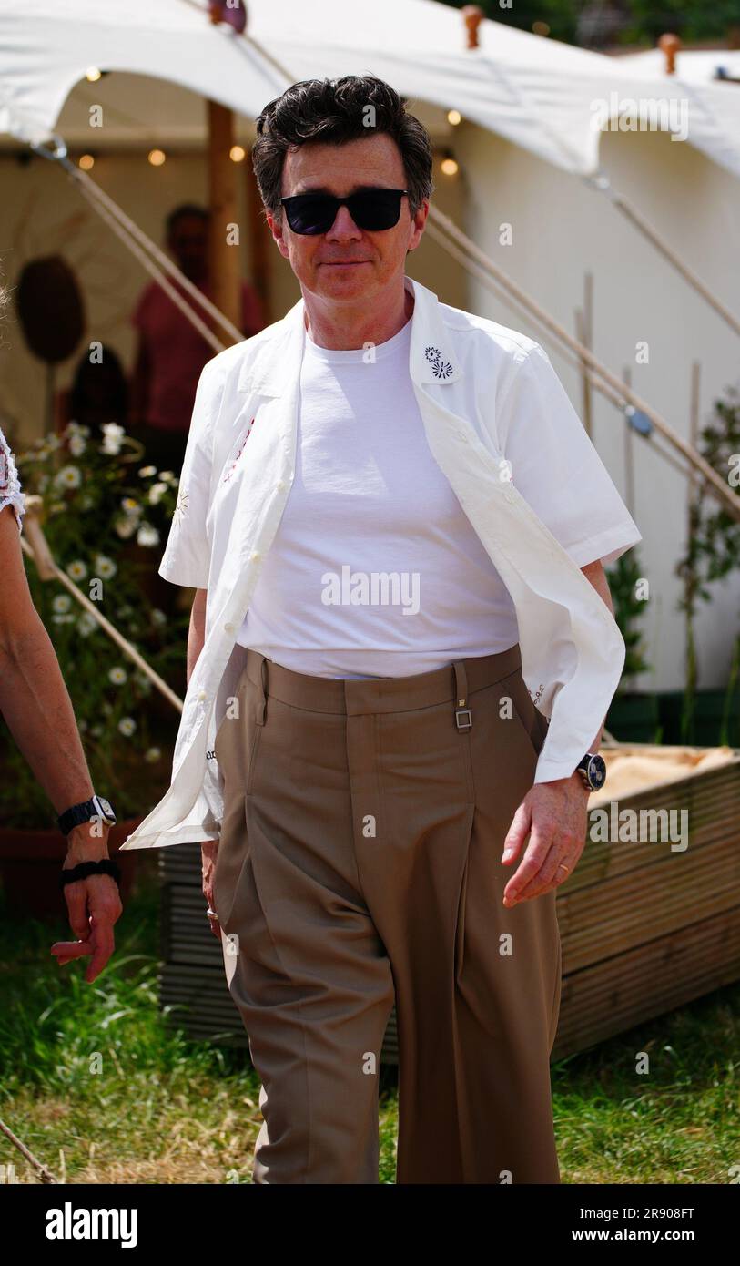 Singer-songwriter, Rick Astley at the Glastonbury Festival at Worthy ...