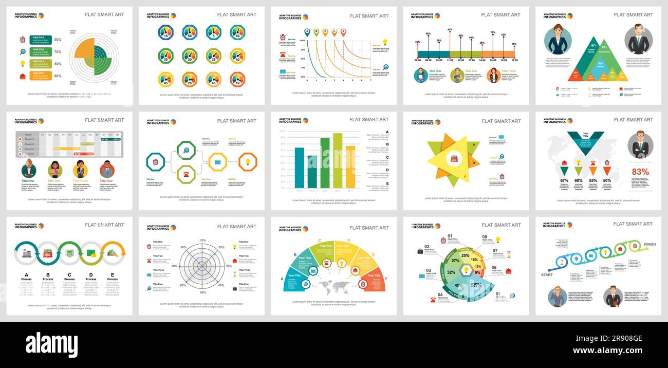 Colorful analytics or logistics concept infographic charts set Stock ...
