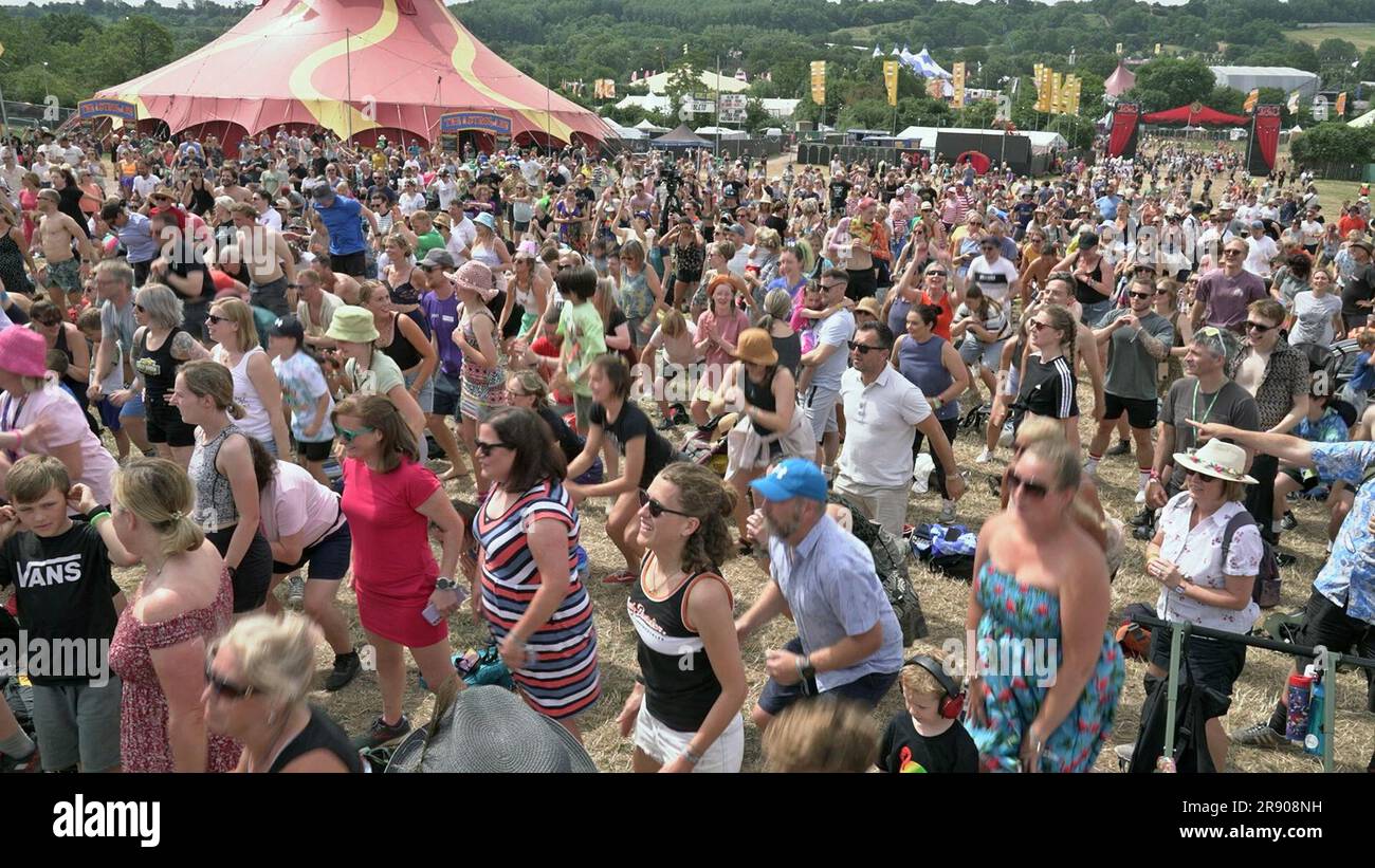 Screen grab taken from PA video of people taking part in Joe Wicks ...