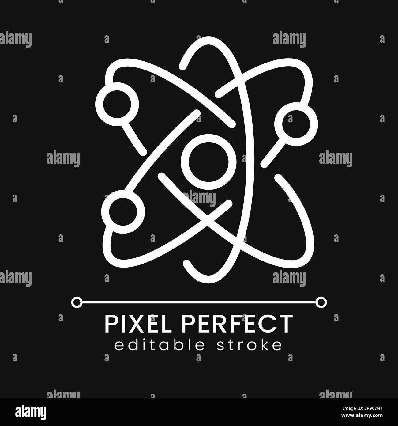 Atom structure pixel perfect white linear icon for dark theme Stock ...