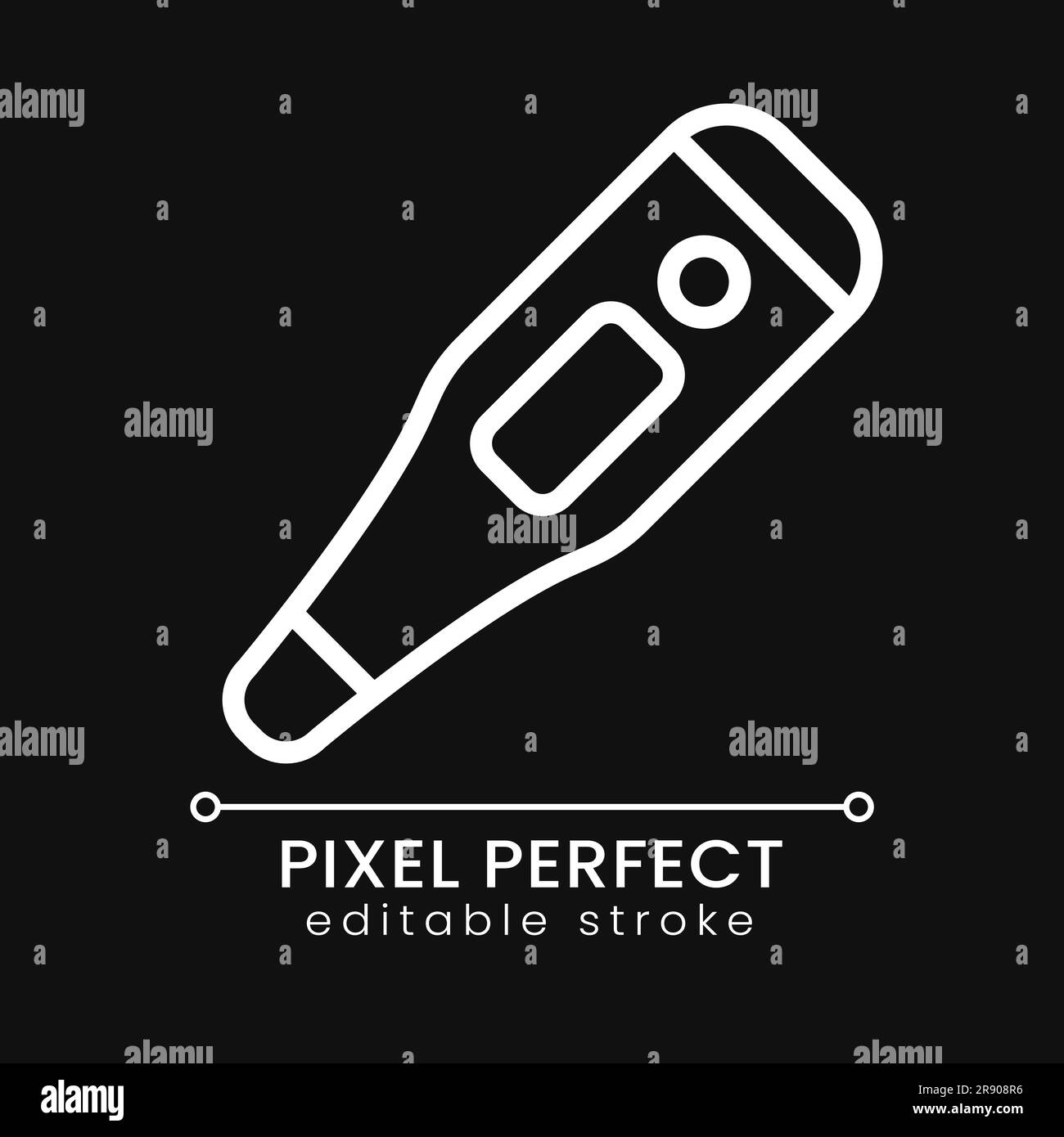 Electronic thermometer pixel perfect white linear icon for dark theme ...