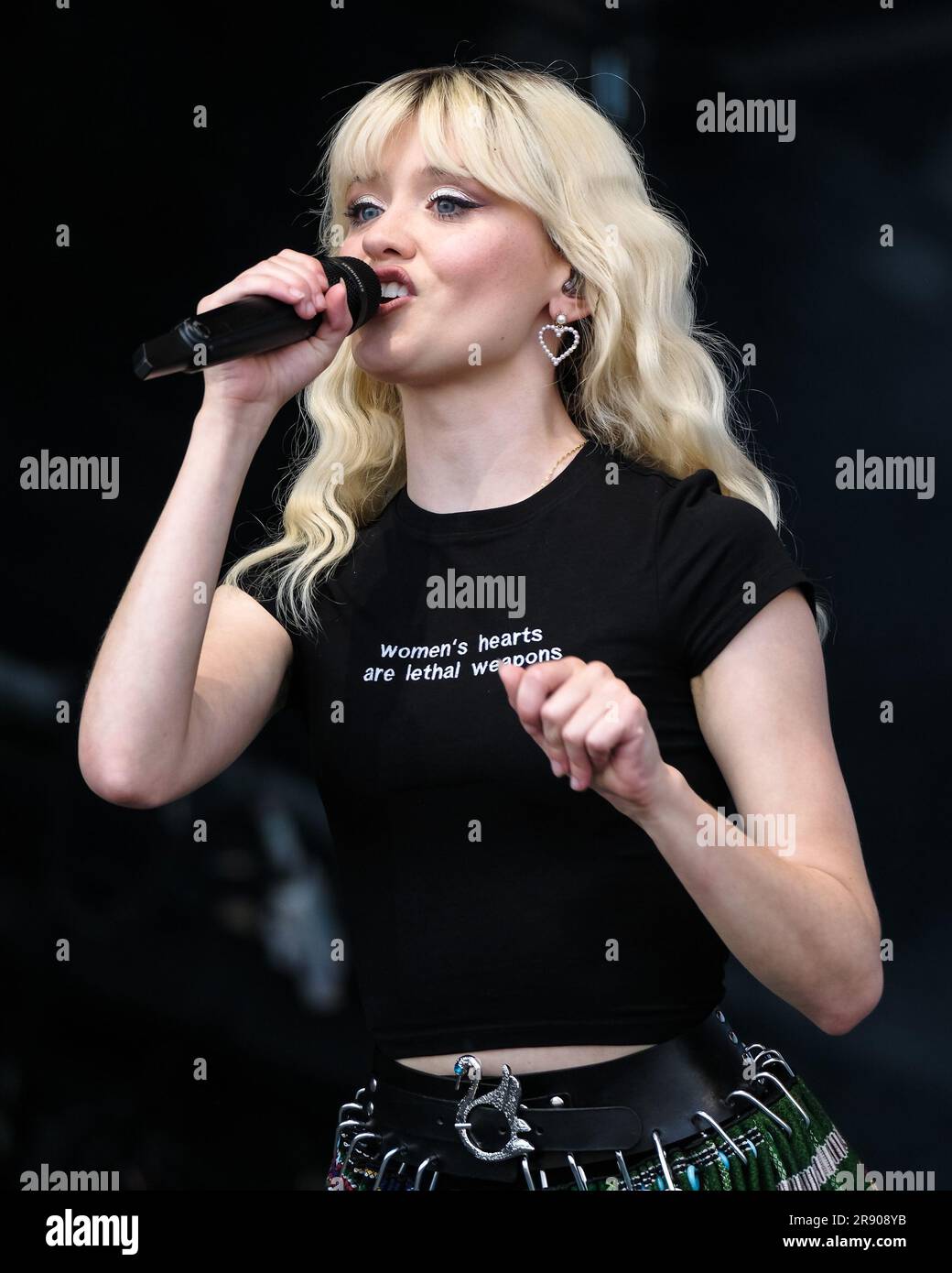 Glastonbury, UK. 23rd June, 2023. Maisie Peters photographed performing ...