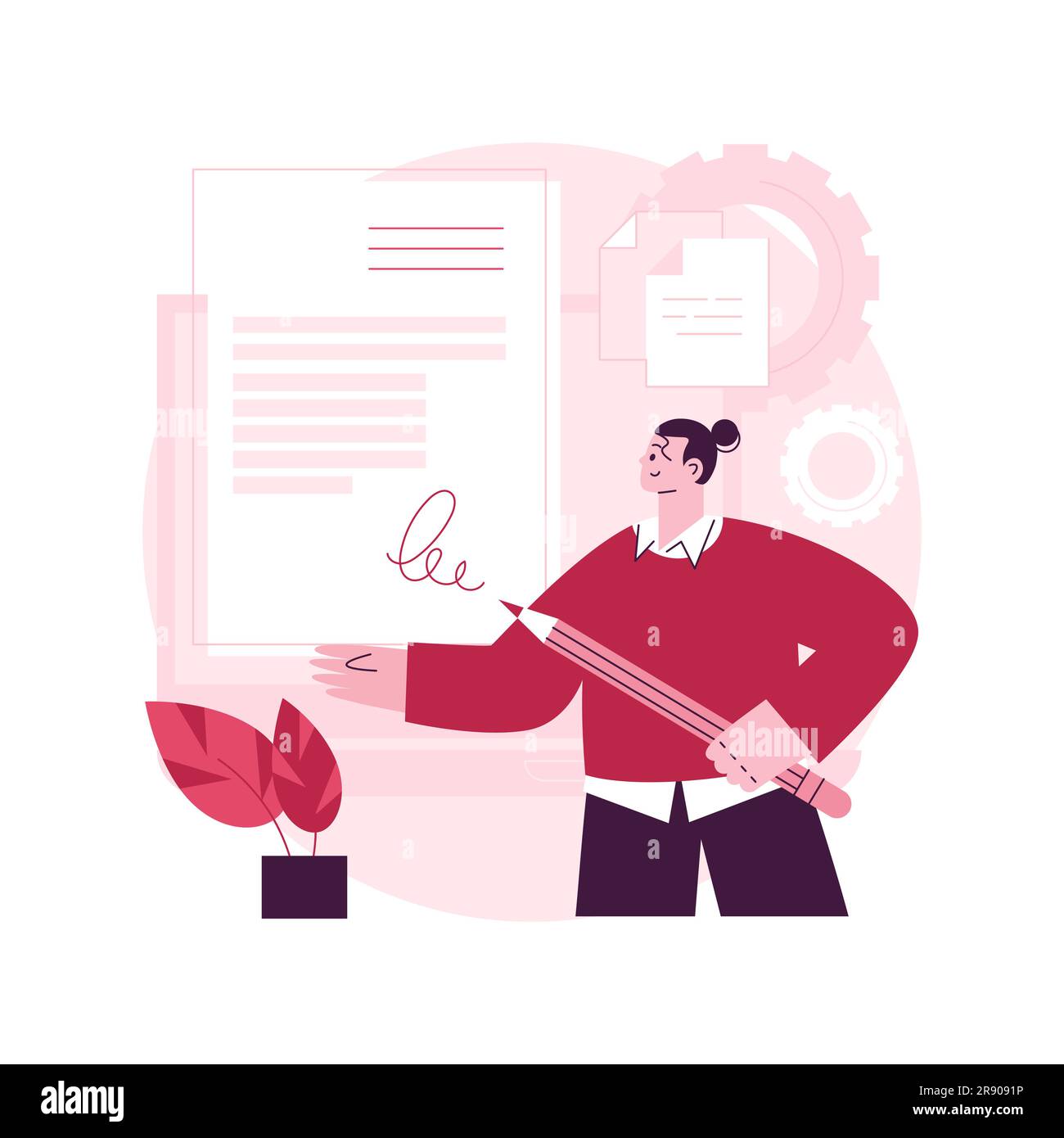 Electronic Signature Abstract Concept Vector Illustration E Signature Template E Sign Consent