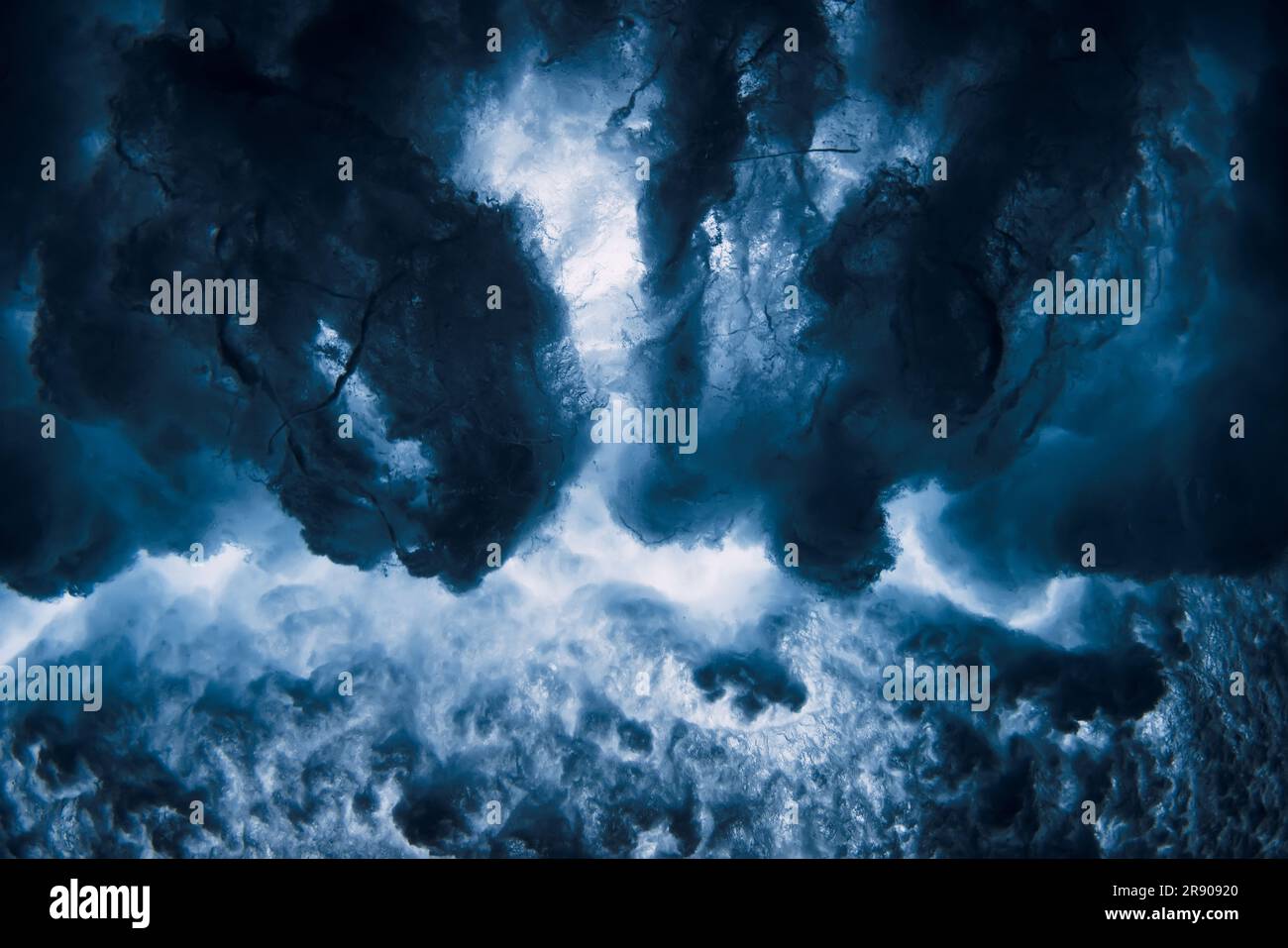 Ocean wave texture with foam, vortex underwater in transparent sea ...