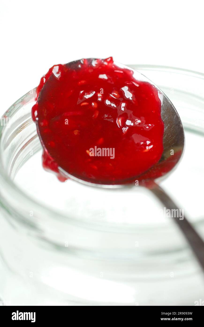 Raspberry jam on spoon, raspberry jam, spoon, raspberry jam Stock Photo ...