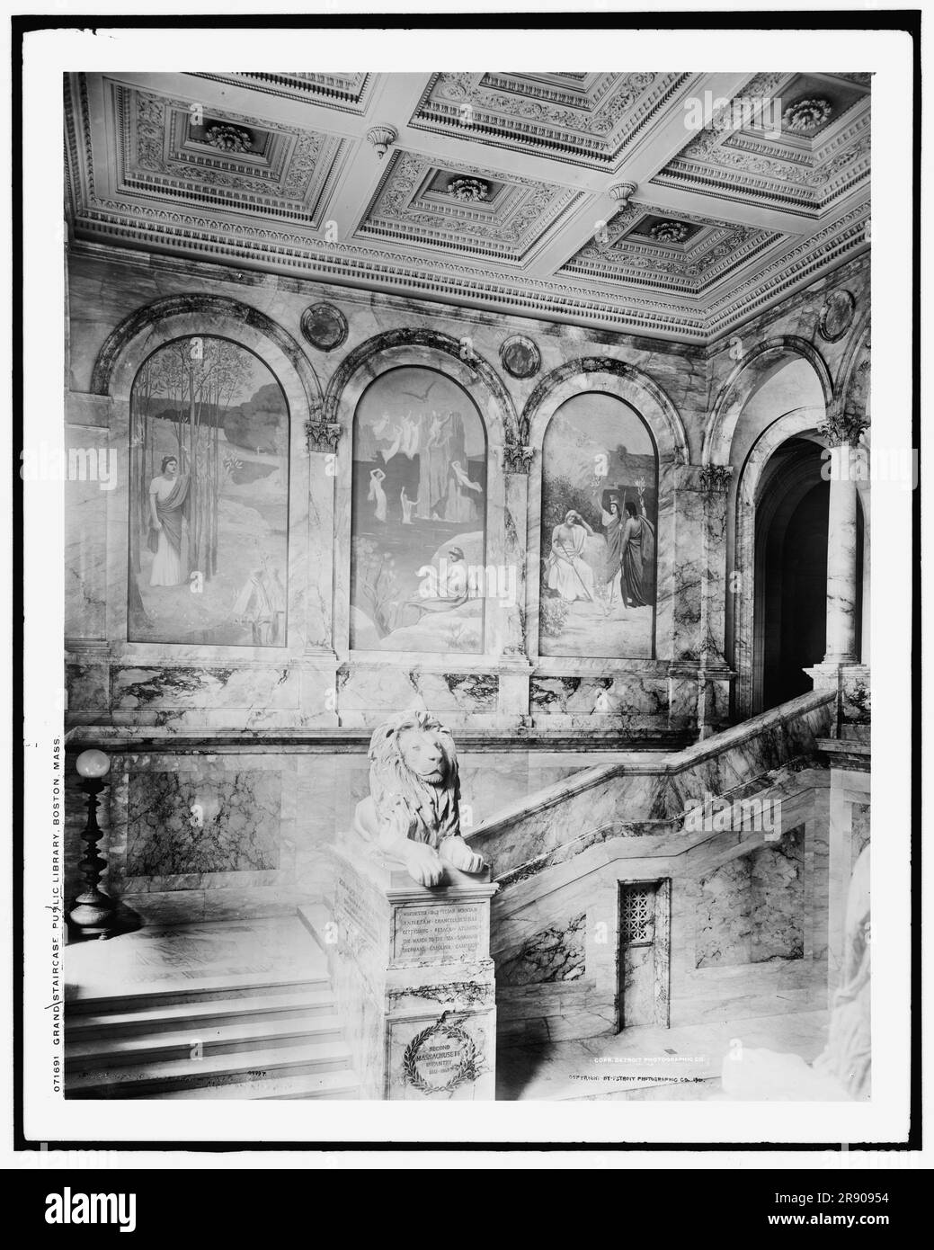 Grand staircase, Public Library, Boston, Mass., c1901 Stock Photo - Alamy