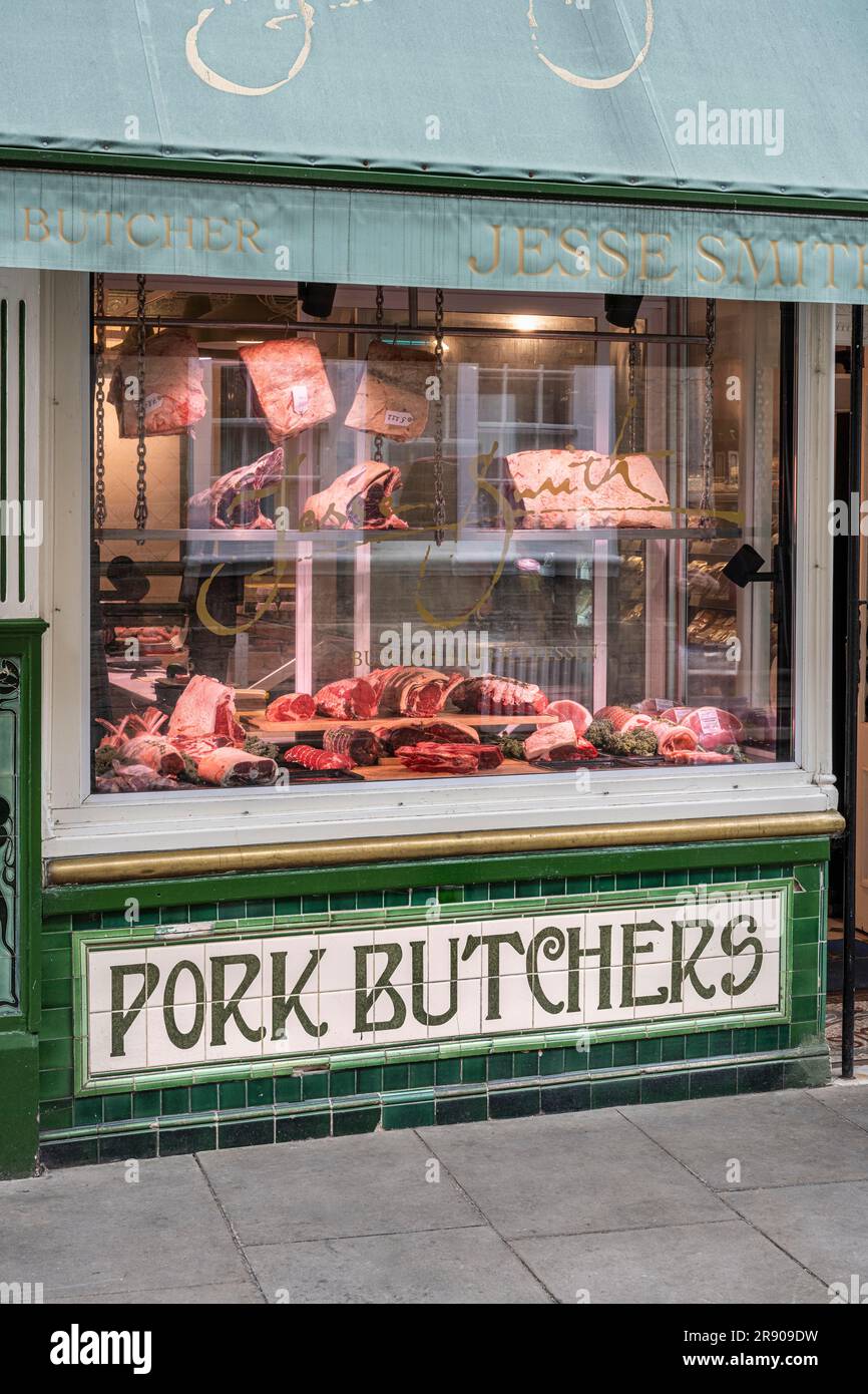 Traditional butchery, butchery, pork shop in the old town of ...