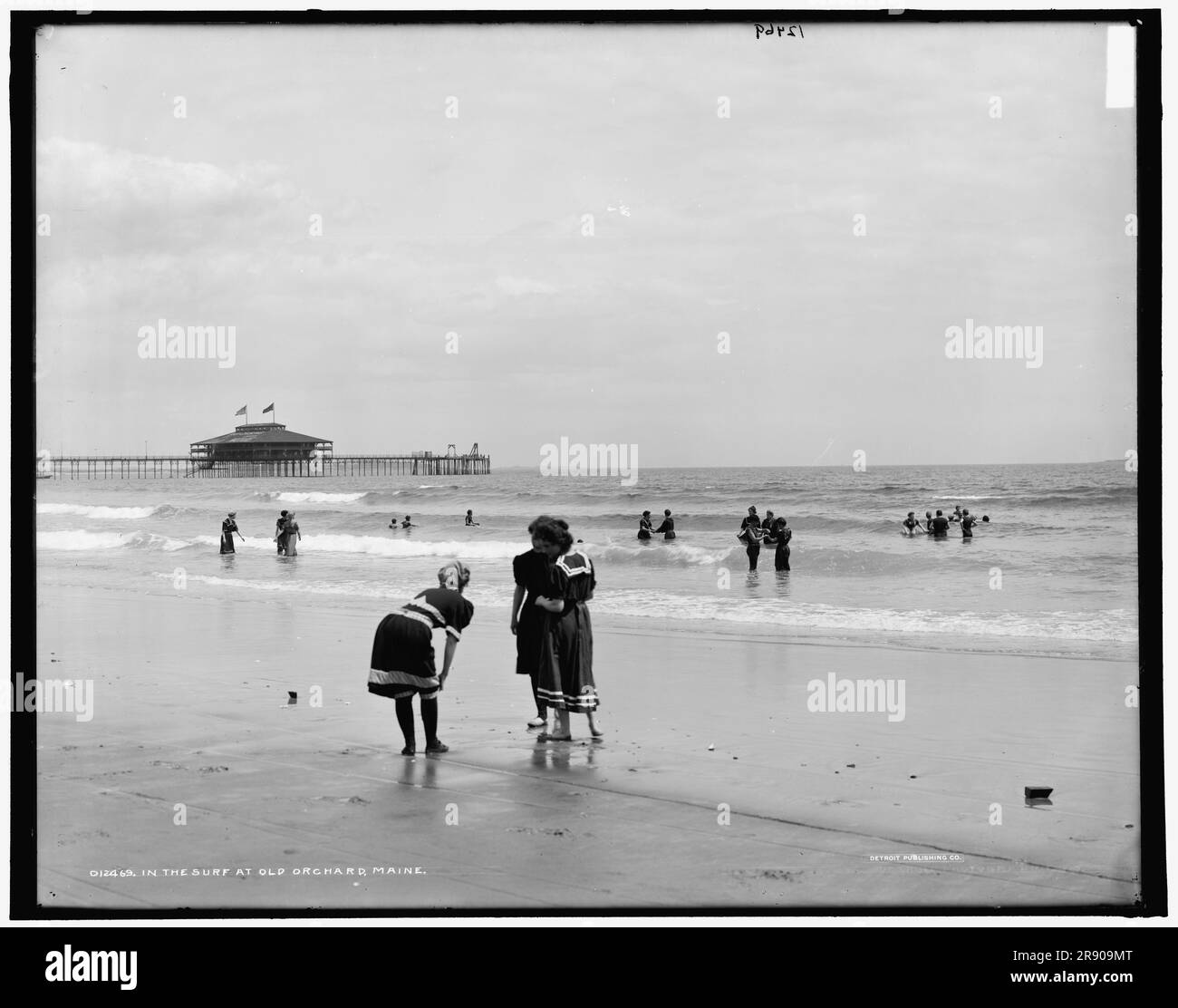 In the surf at Old Orchard, Me., between 1890 and 1901 Stock Photo - Alamy