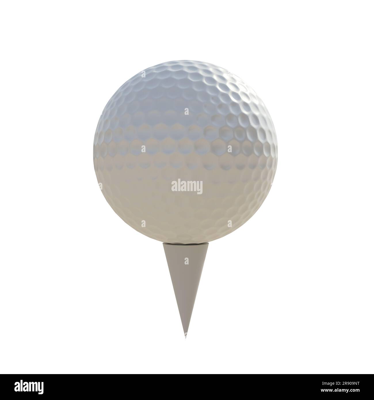 Golf ball on tee isolated on a white background Stock Photo - Alamy