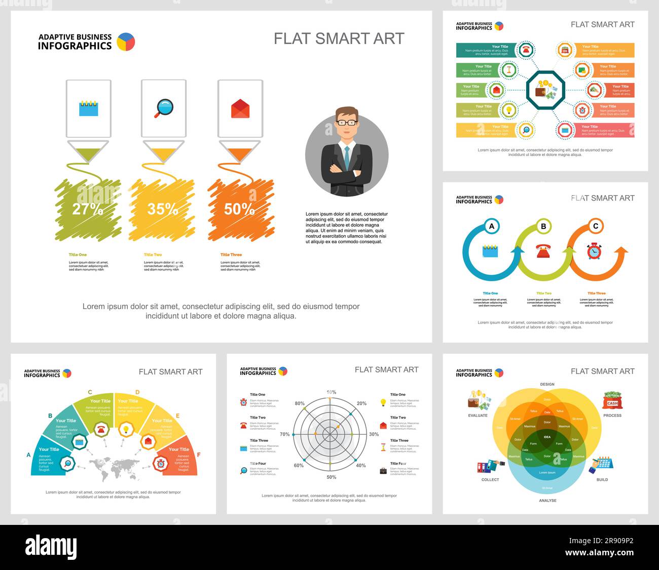 Colorful statistics or economy concept infographic charts set Stock ...
