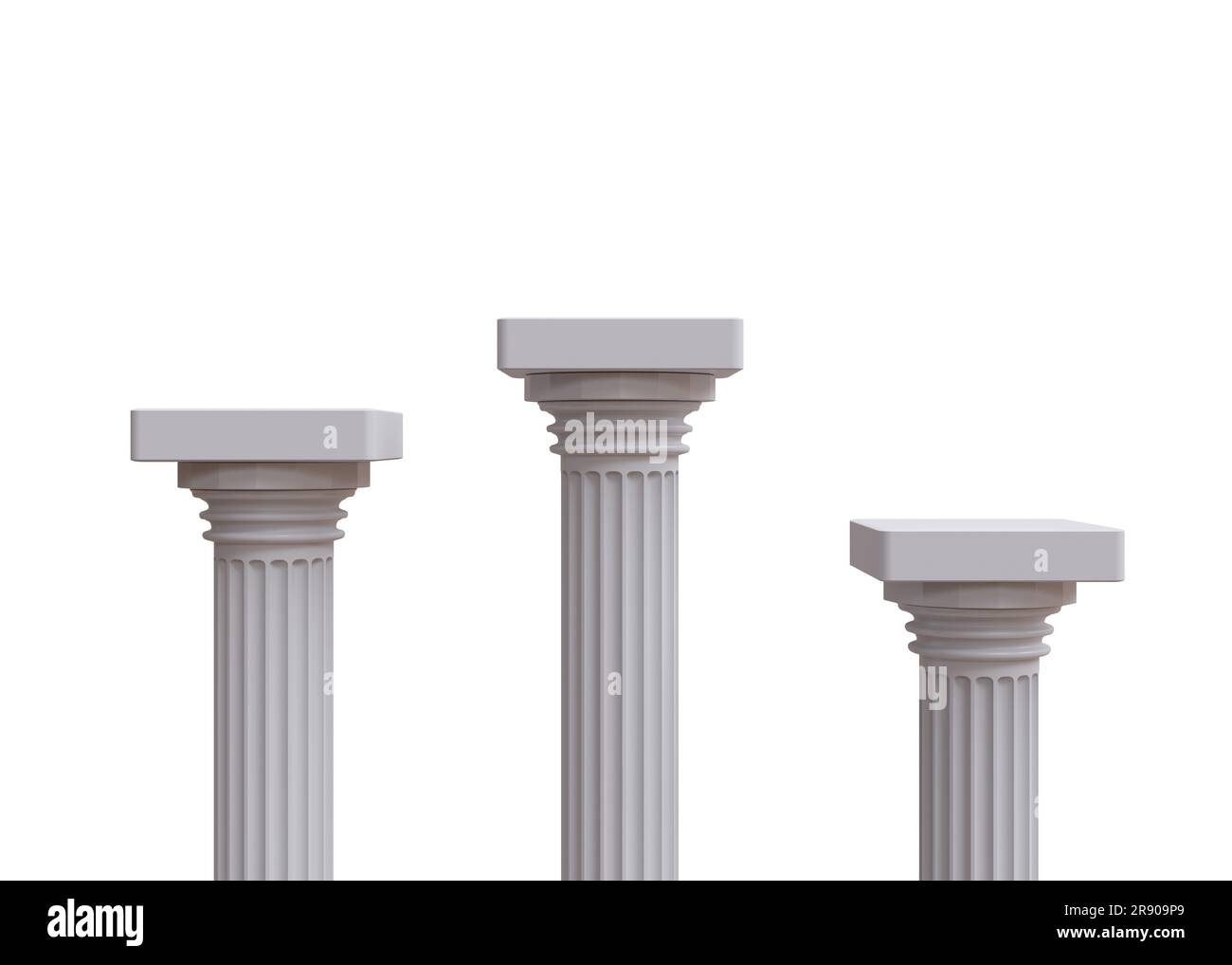 Winners podium isolated on a white background, PNG. Three marble ...