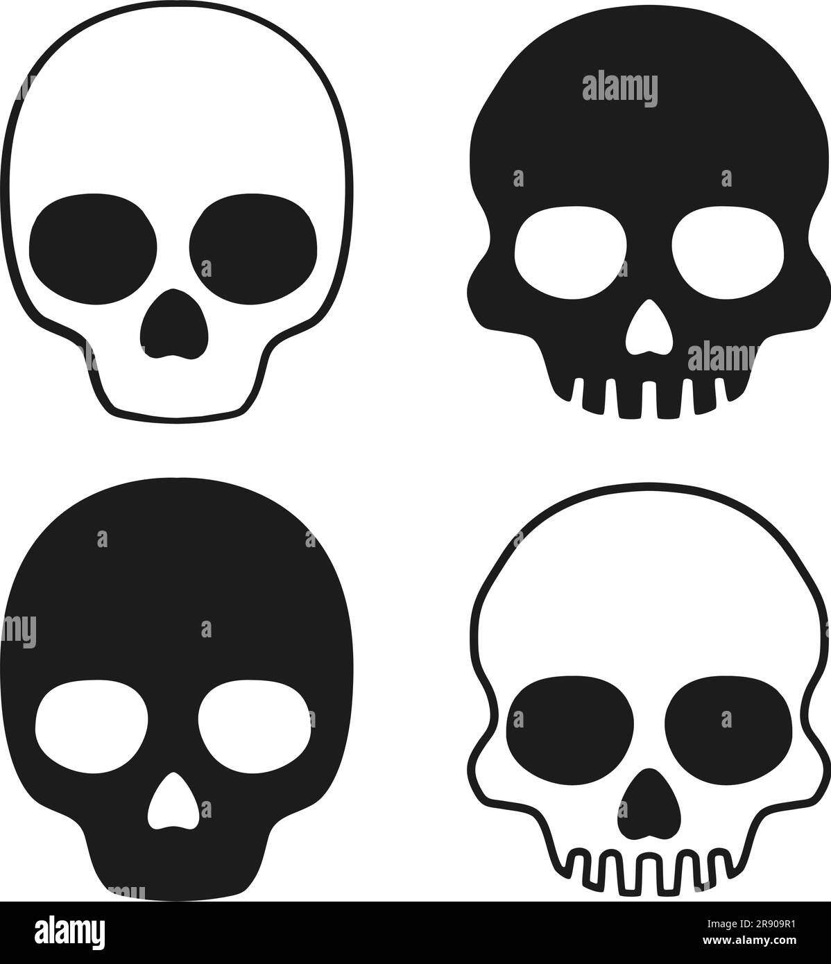 Set of skulls. Vector illustration Stock Vector Image & Art - Alamy