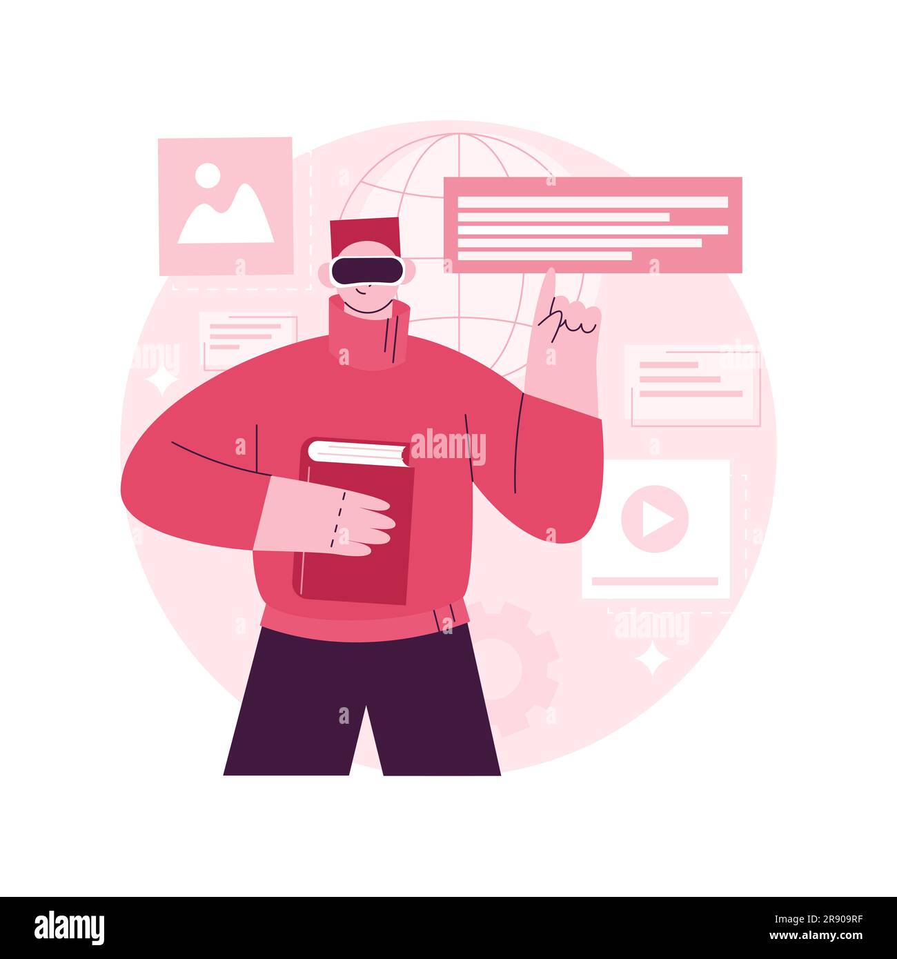Interactive learning experience abstract concept vector illustration. E-learning platform ...