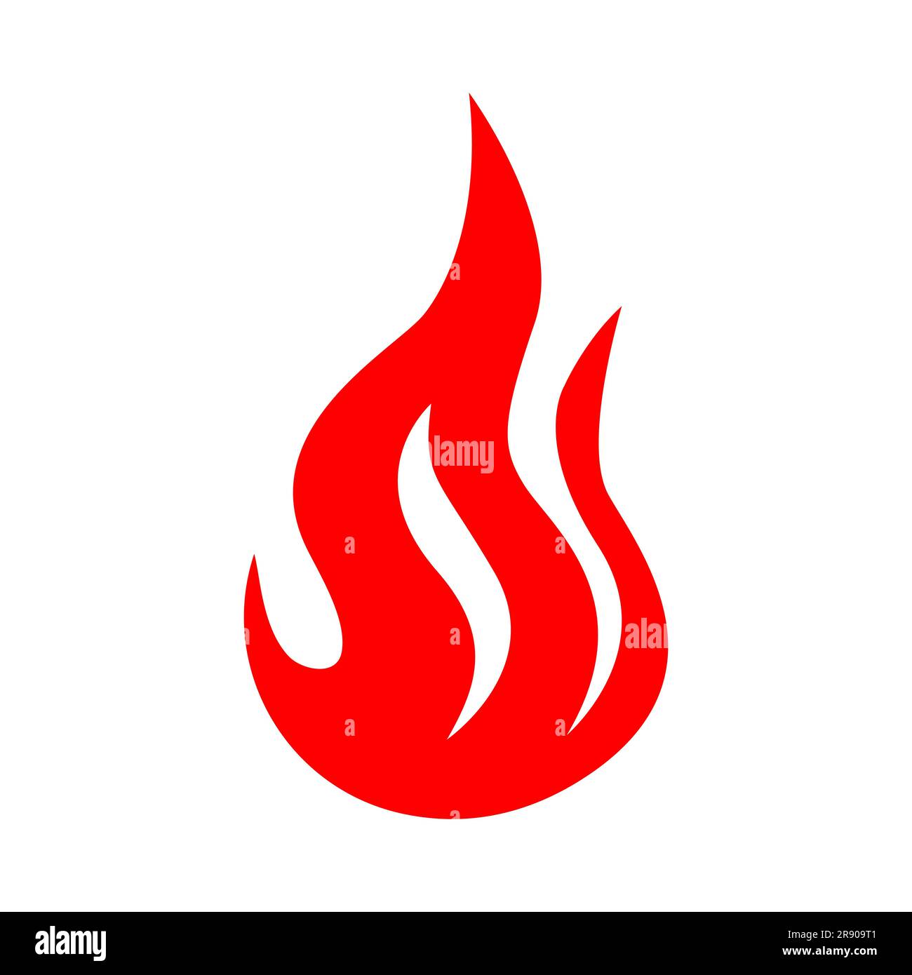 Red fire icon. Fire flame silhouette isolated on white background Stock ...