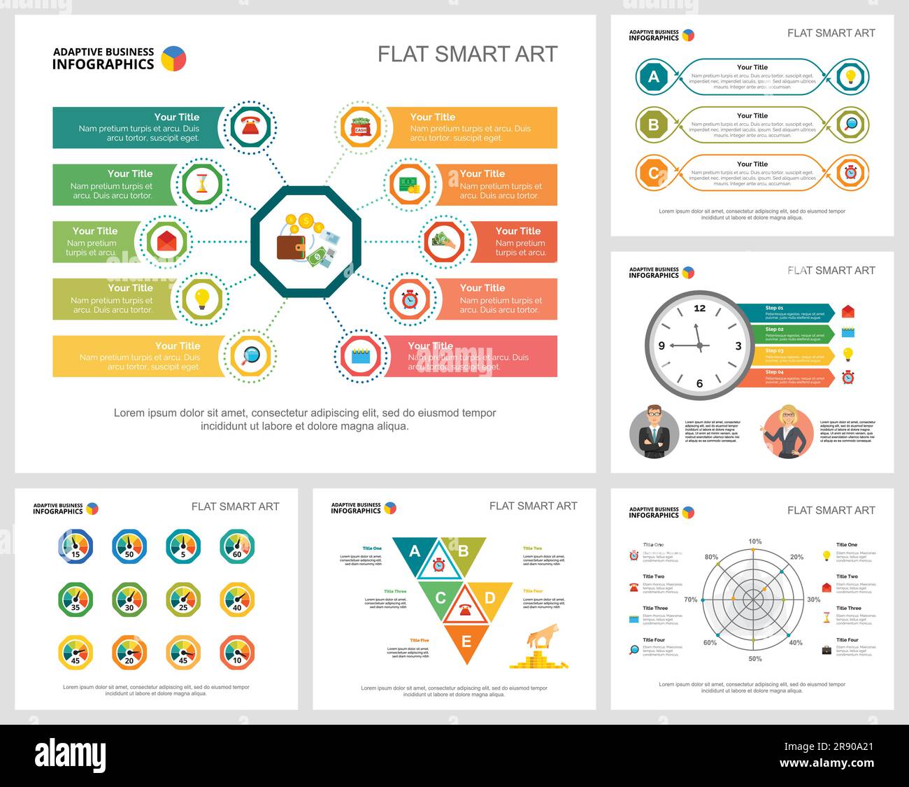 Colorful finance or banking concept infographic charts set Stock Vector ...
