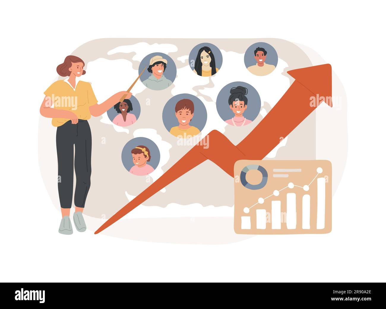 Population growth isolated concept vector illustration. Census service ... Population growth isolated concept vector illustration. Census service ...