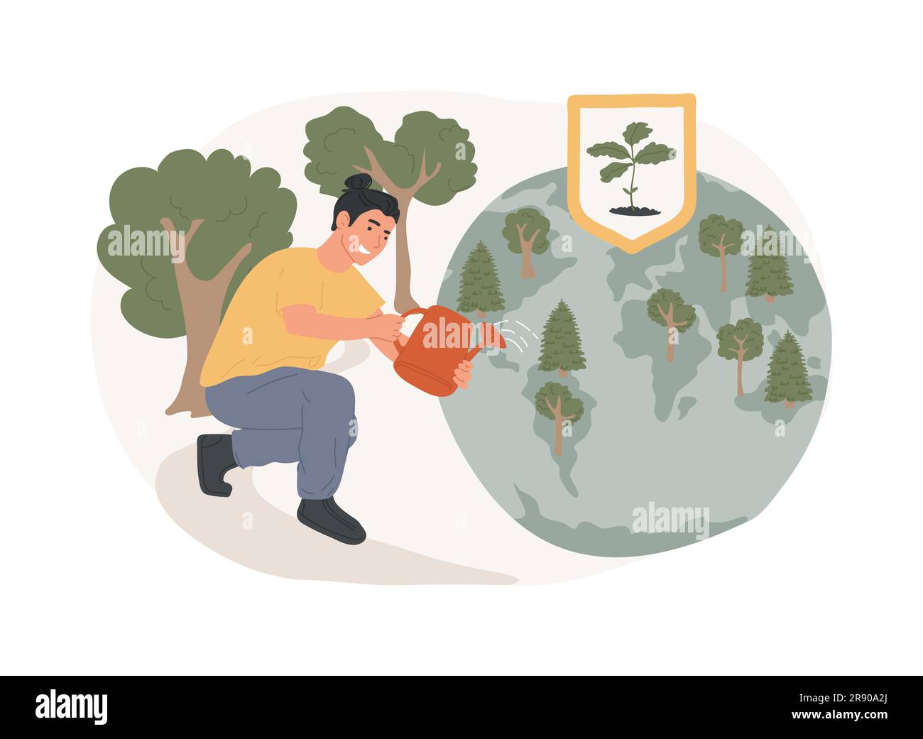 Lands conservation isolated concept vector illustration. Land health ...