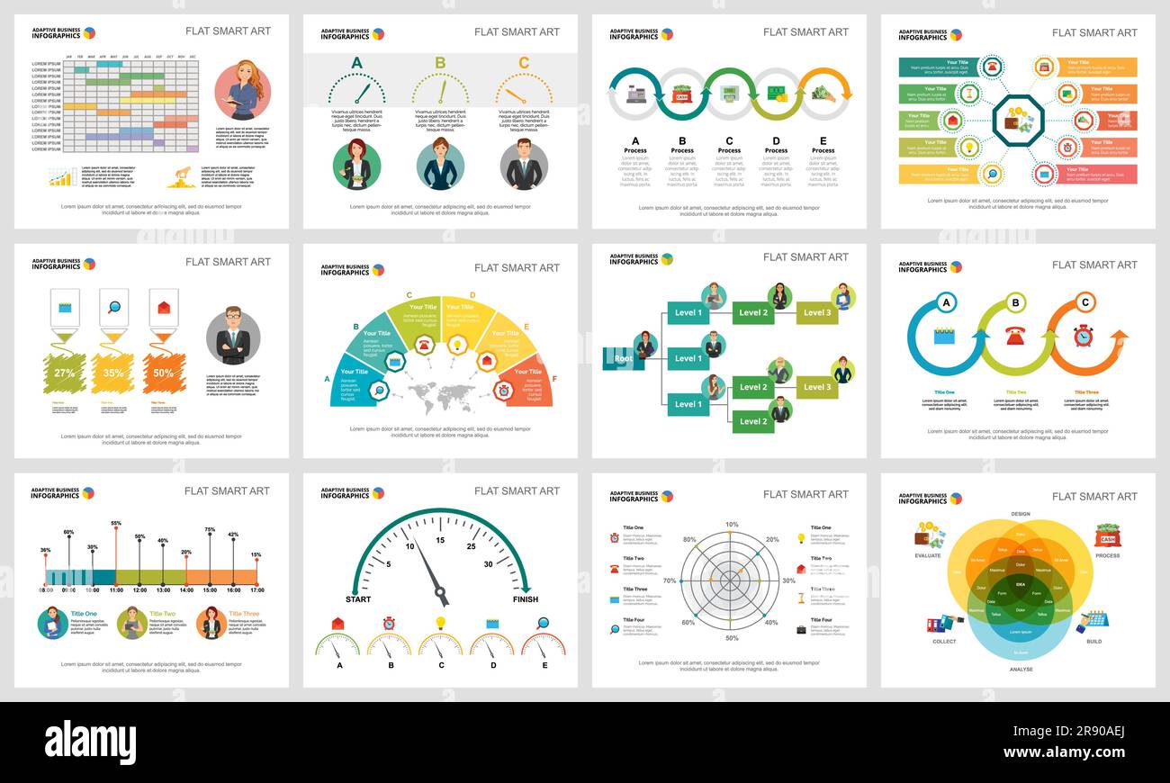 Colorful statistics or economy concept infographic charts set Stock ...