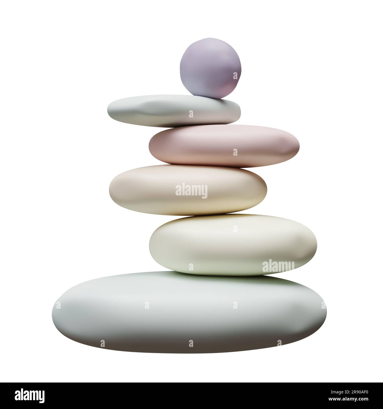 Zen stones isolated on a white background, Balancing pebbles pyramid ...