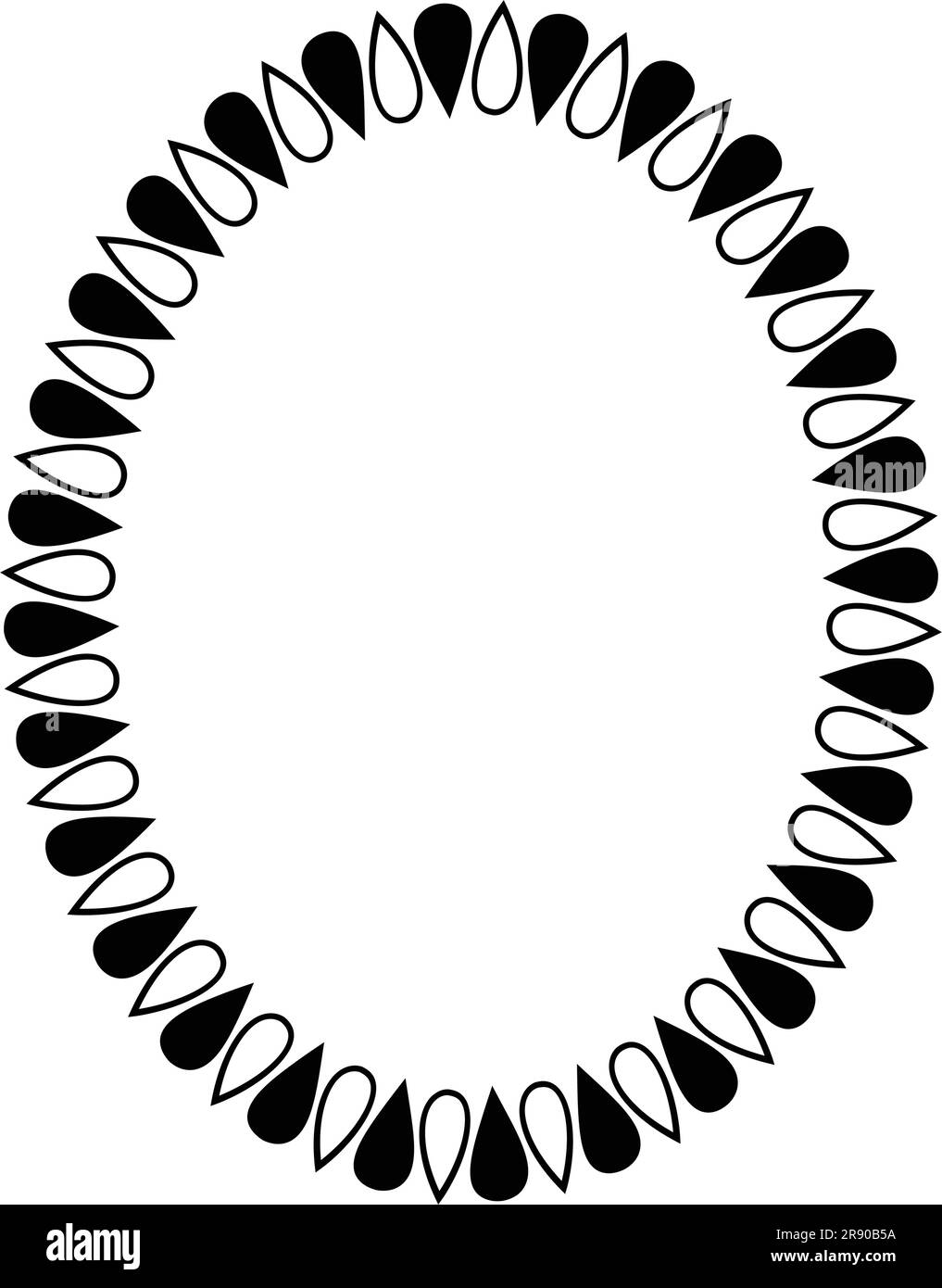 Oval frame round border design shape icon for decorative vintage doodle ...