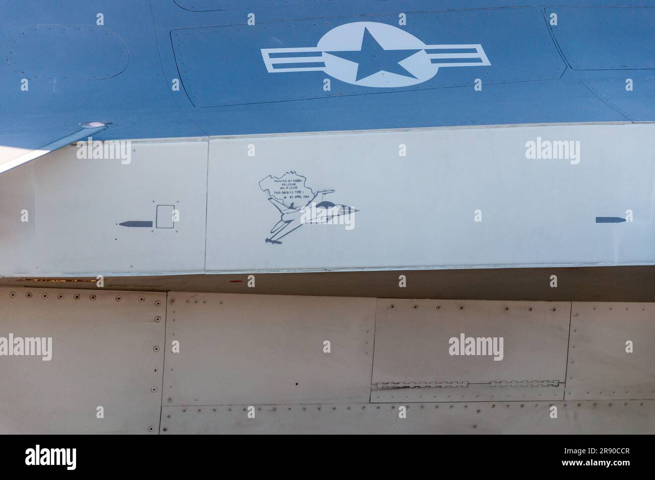 Star and bar American insignia on a United States Air Force F-16 ...