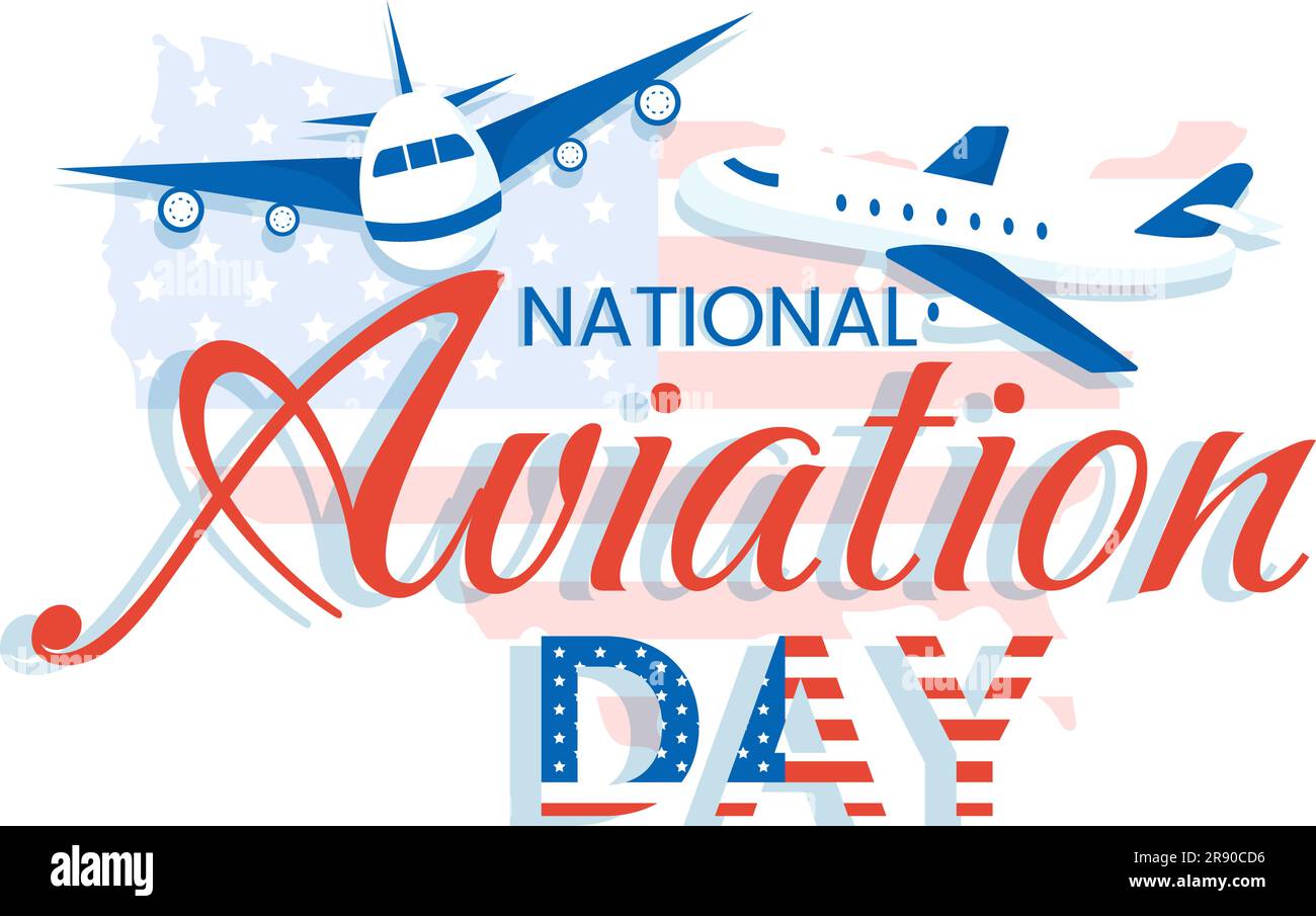 National Aviation Day Vector Illustration of Plane with Sky Blue ...