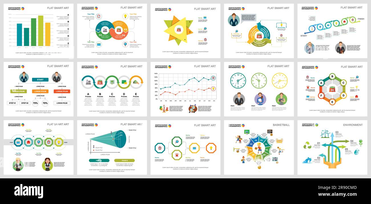 Colorful basketball and ecology concept infographic charts set Stock ...