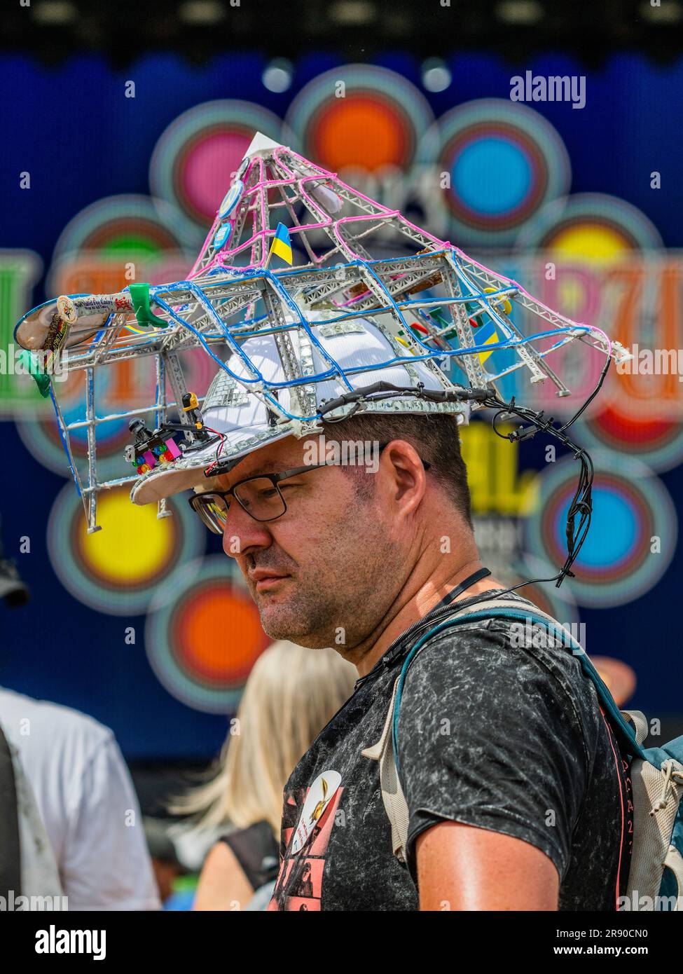 Glastonbury, UK. 23rd June, 2023. Alex McGuire waits for JouJouka to ...