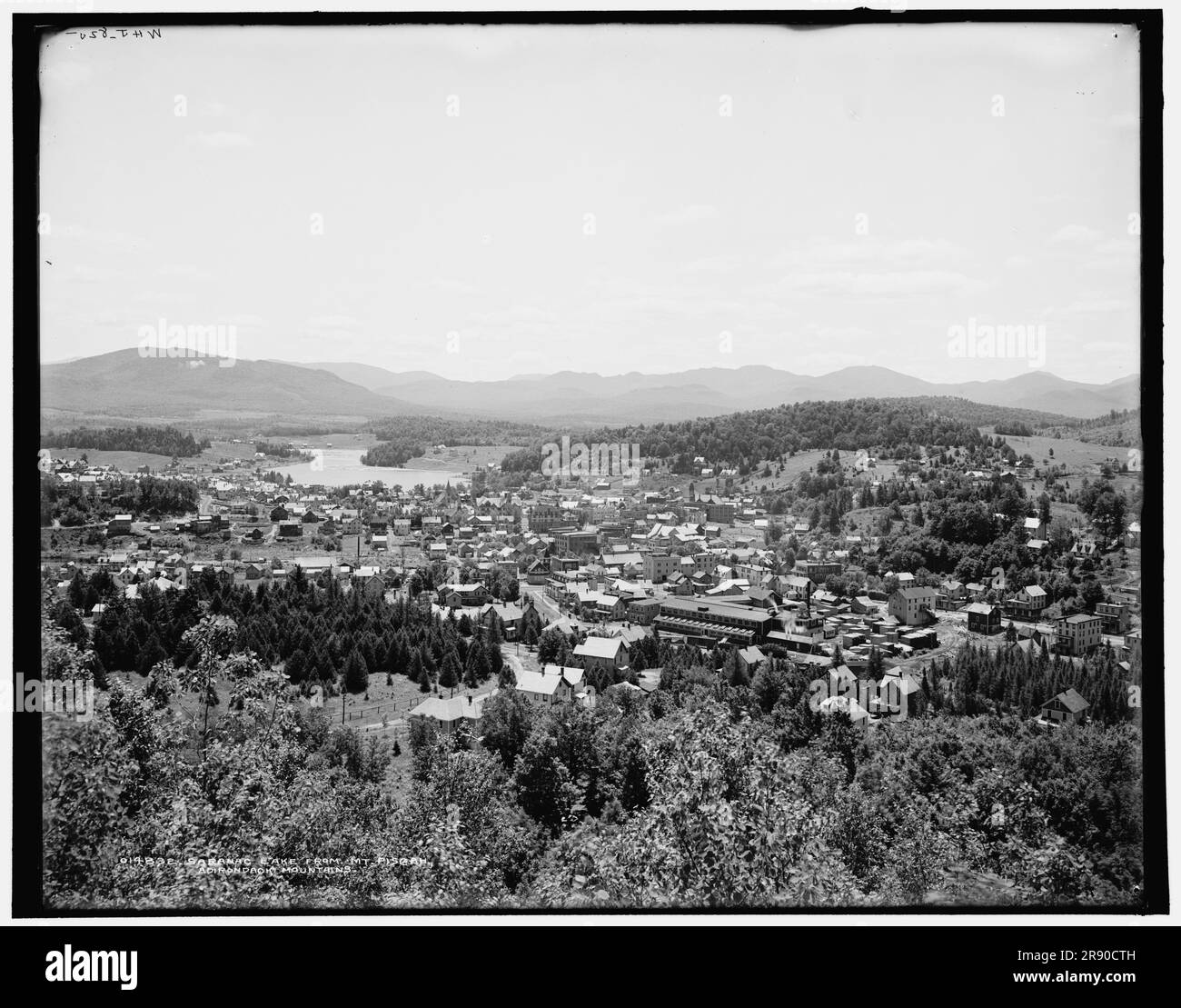 Saranac Lake from Mt. Pisgah, Adirondack Mountains, c1902 Stock Photo ...