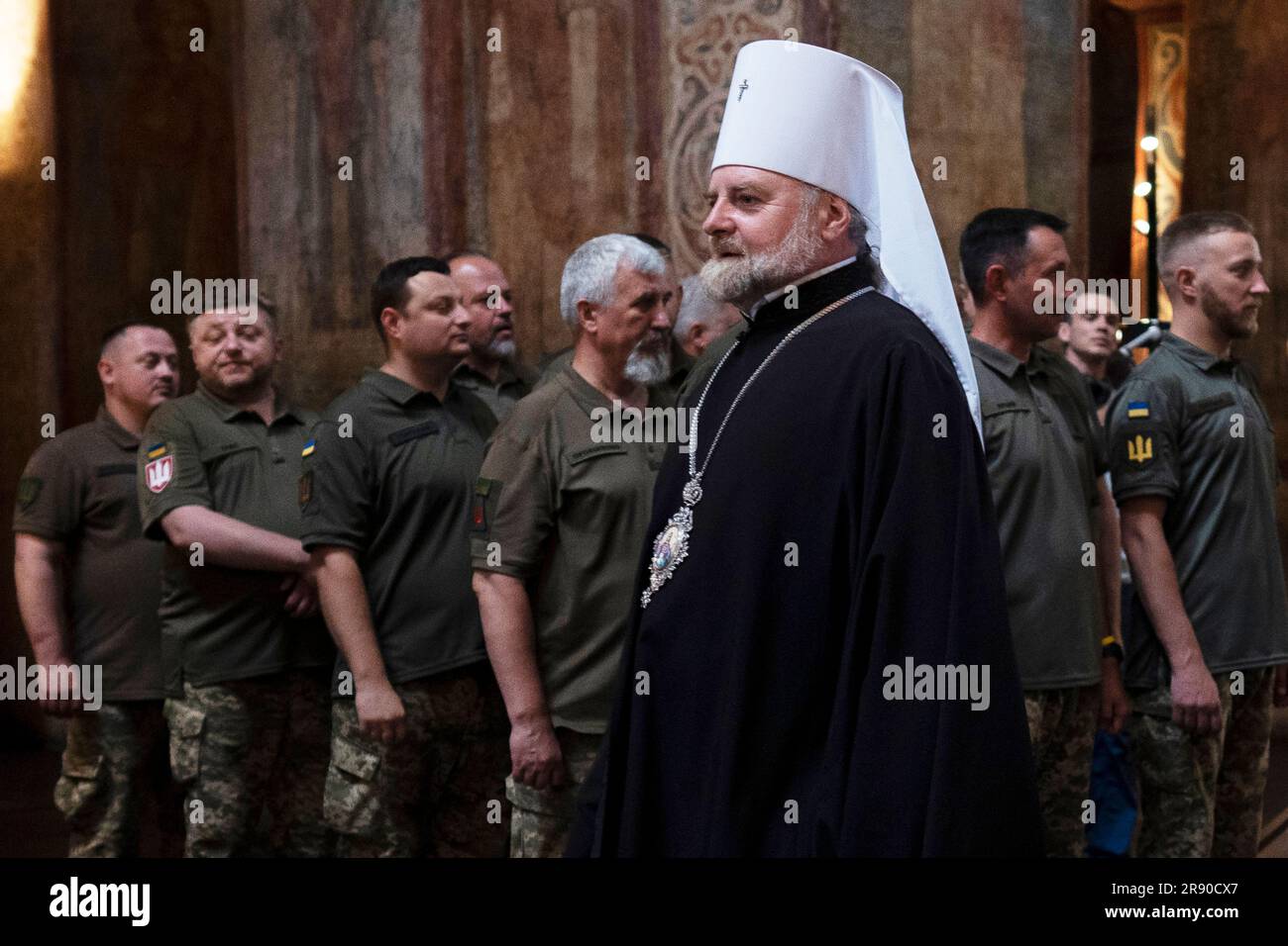Ukrainian military chaplains attend a graduation ceremony at Saint ...