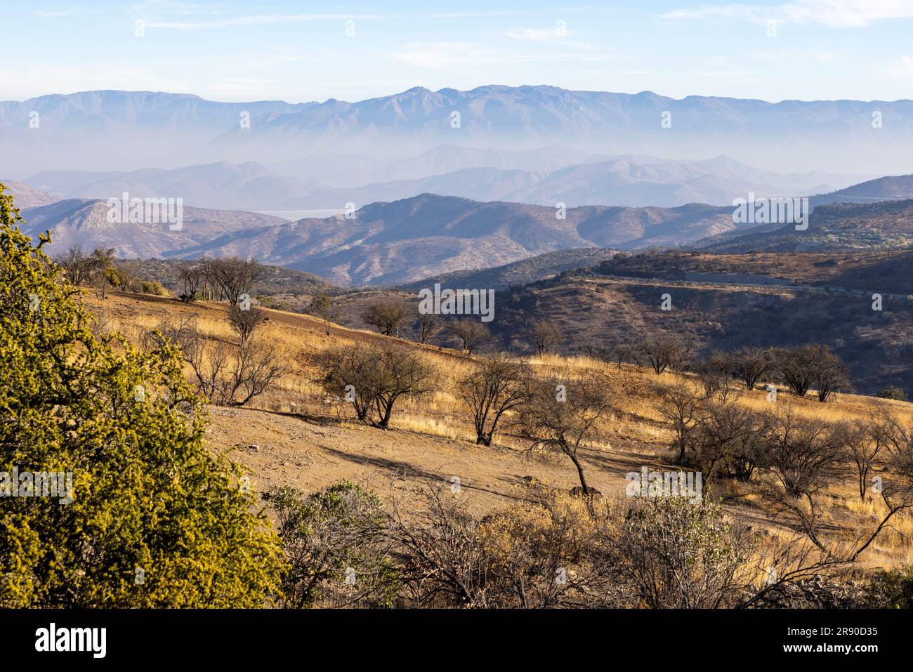 Beautiful mountain landscape near Santiago de Chile in autumn ...
