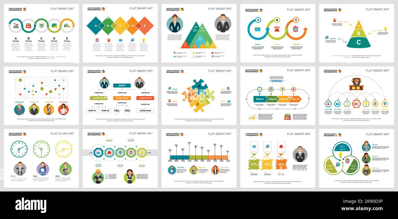 Colorful marketing or management concept infographic charts set Stock ...