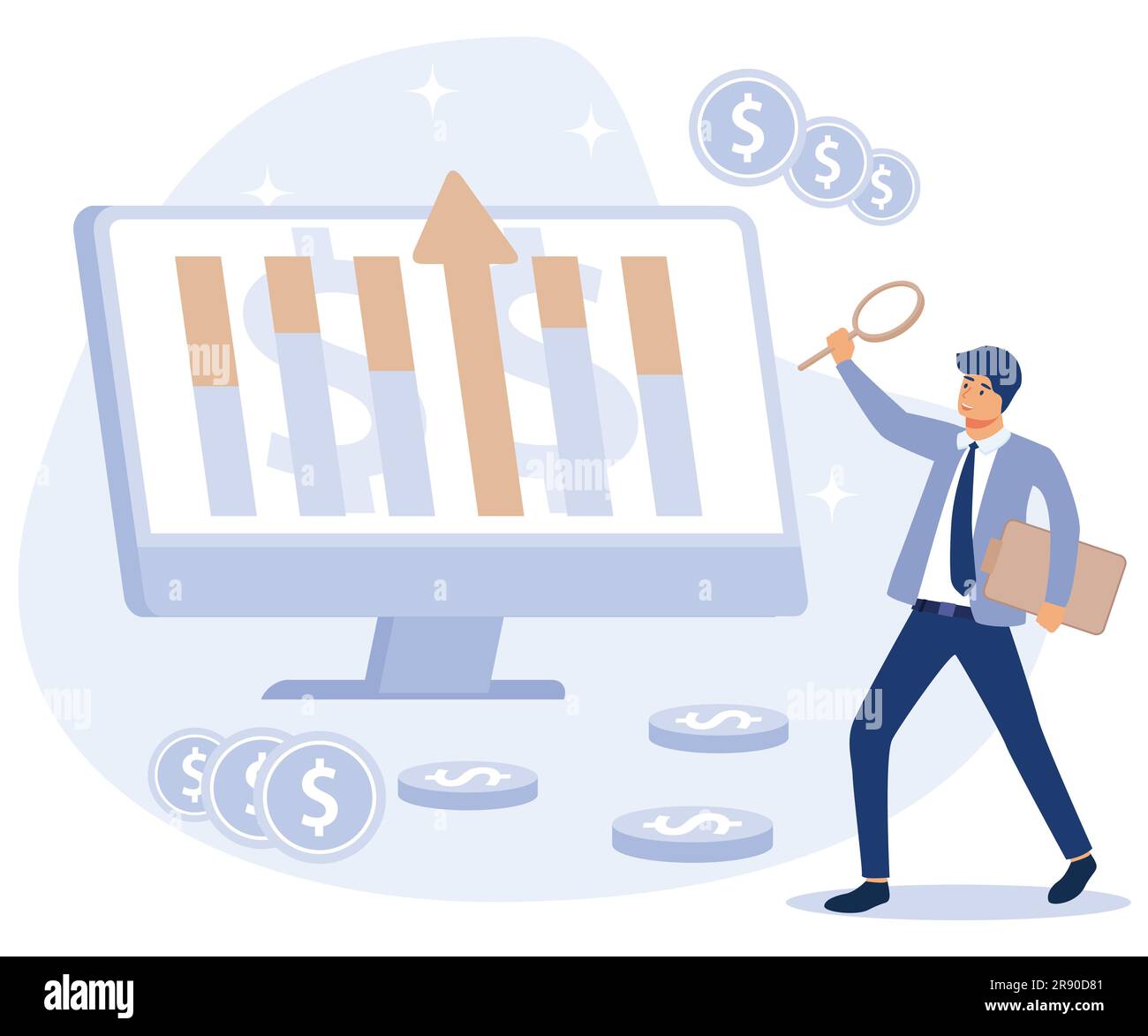Corporate profit concept, Financial management system, net income ...